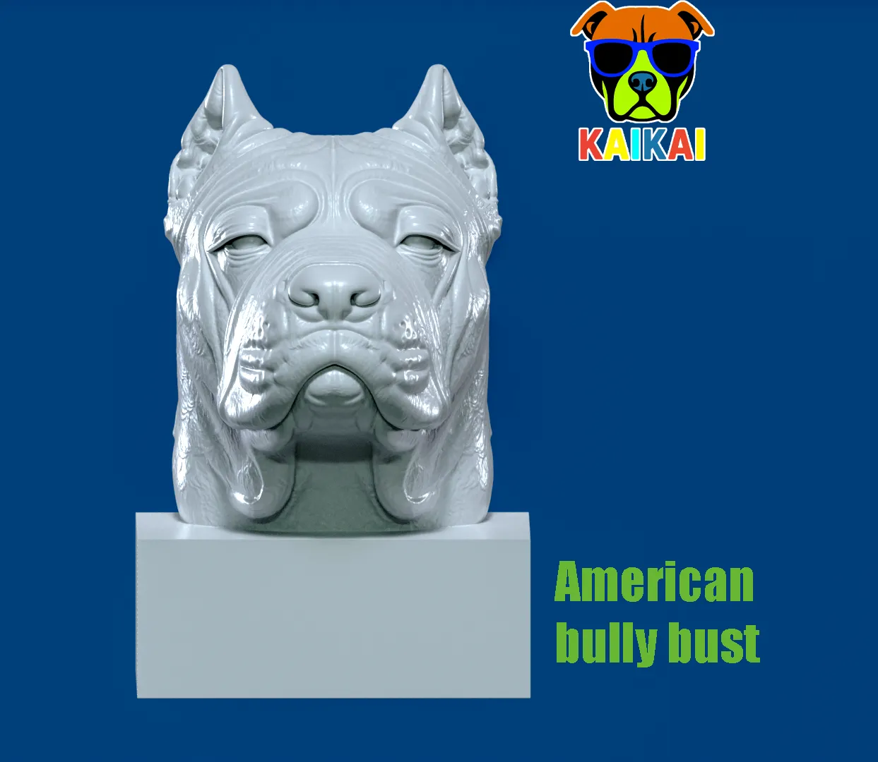 Characters & Creatures STL Download - Dog American bully bust model ...
