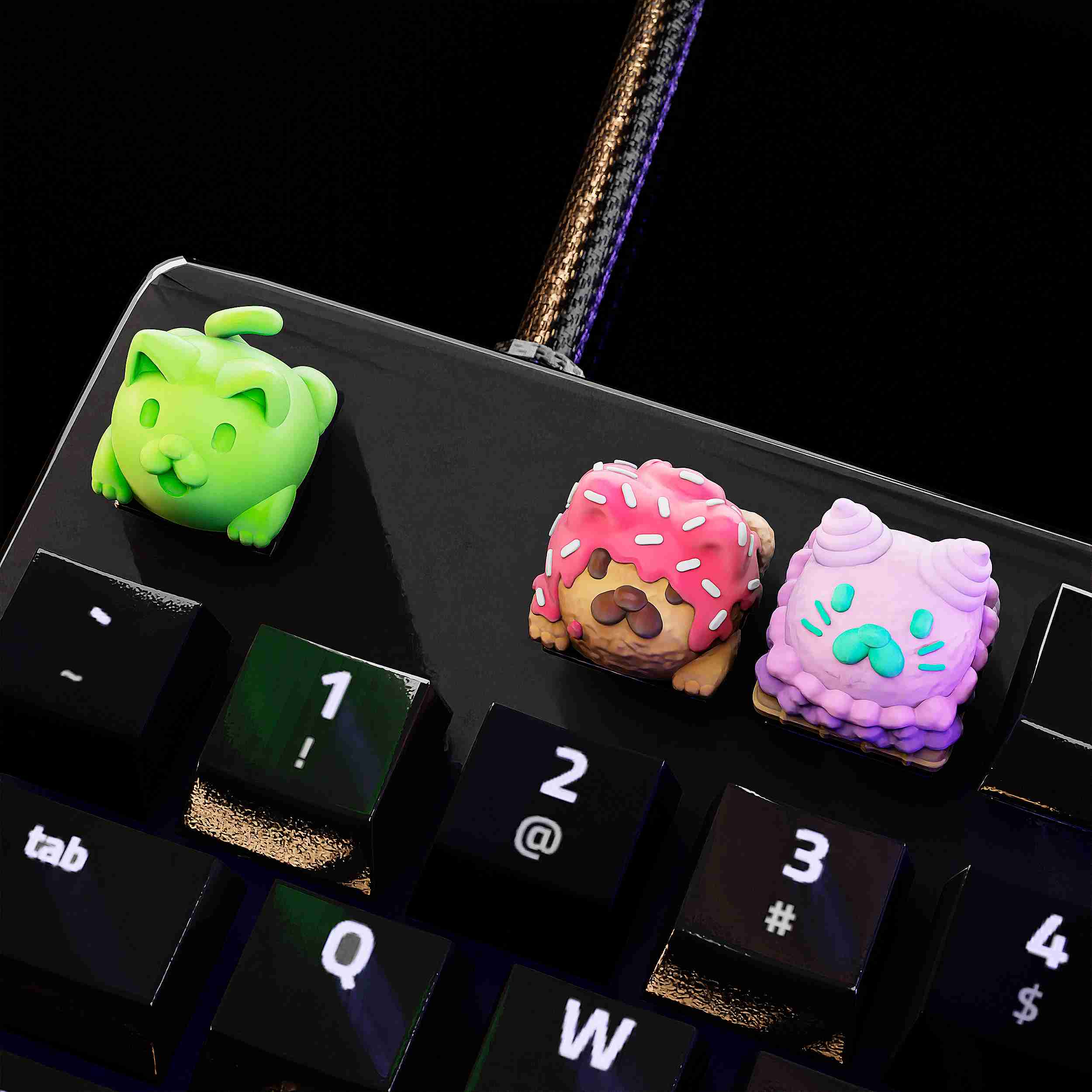 Foody Cats Keycaps - Mechanical Keyboard | 3D models download ...