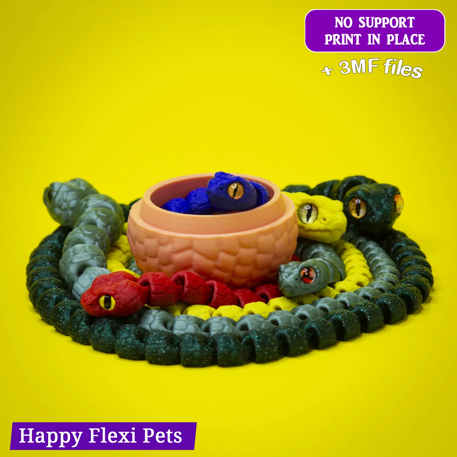 Long and thin flexi snakes | 3D models download | Creality Cloud