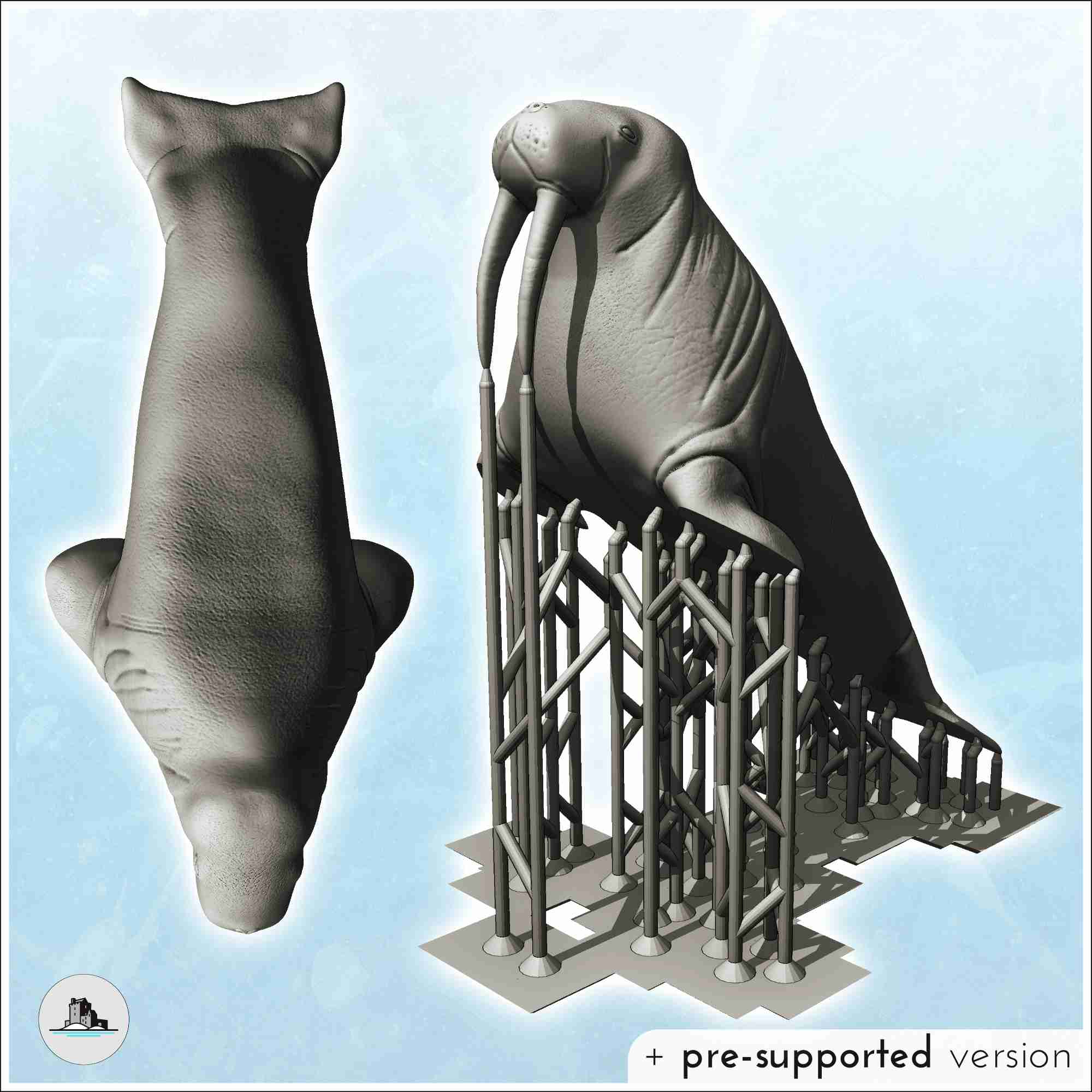 Walrus with tusks (17) - miniatures animal RPG tabletop scen | 3D ...