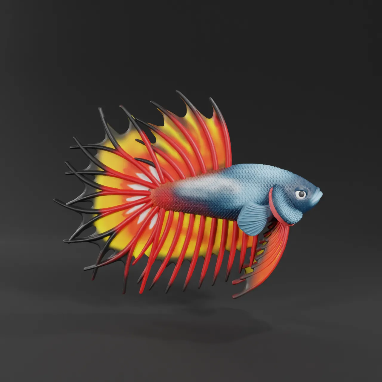 Characters & Creatures STL Download - BETTA FISH CROWNTAIL - READY FOR ...