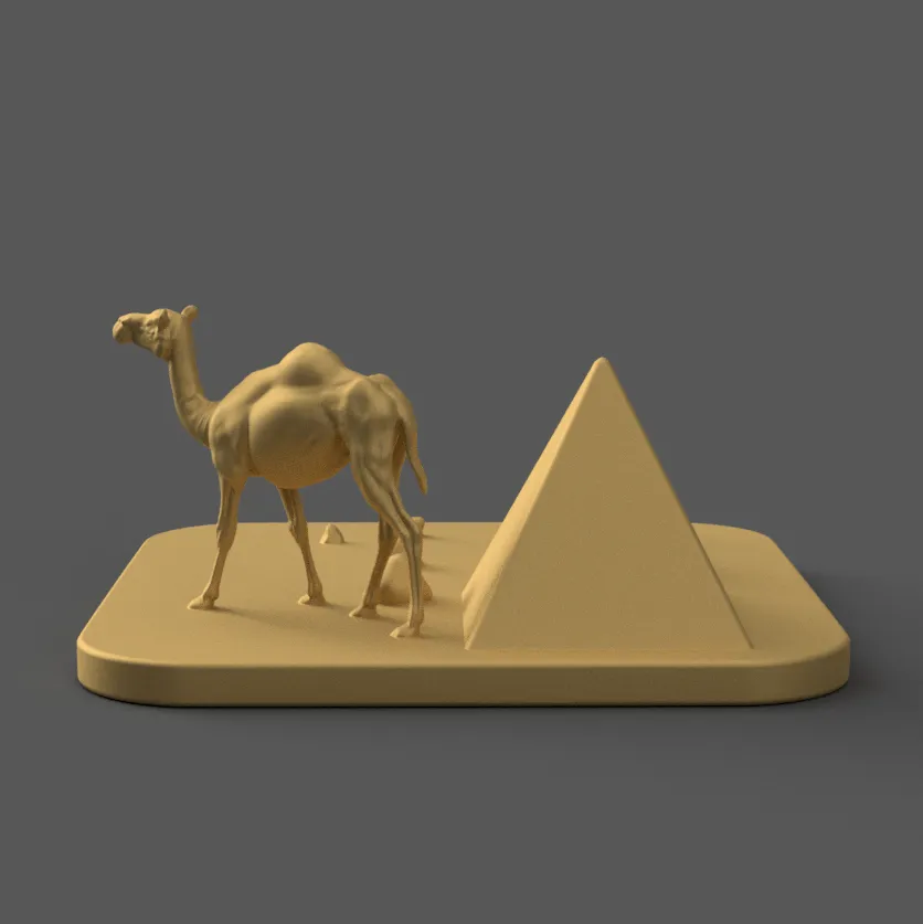 Home Decorations & Ornaments STL Descarga - Camel and Pyramids Diorama ...