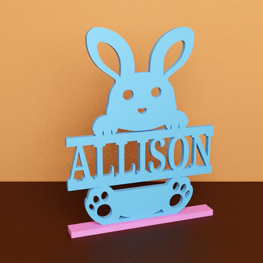 Home Decorations & Ornaments STL Download - Easter Bunny Name ...