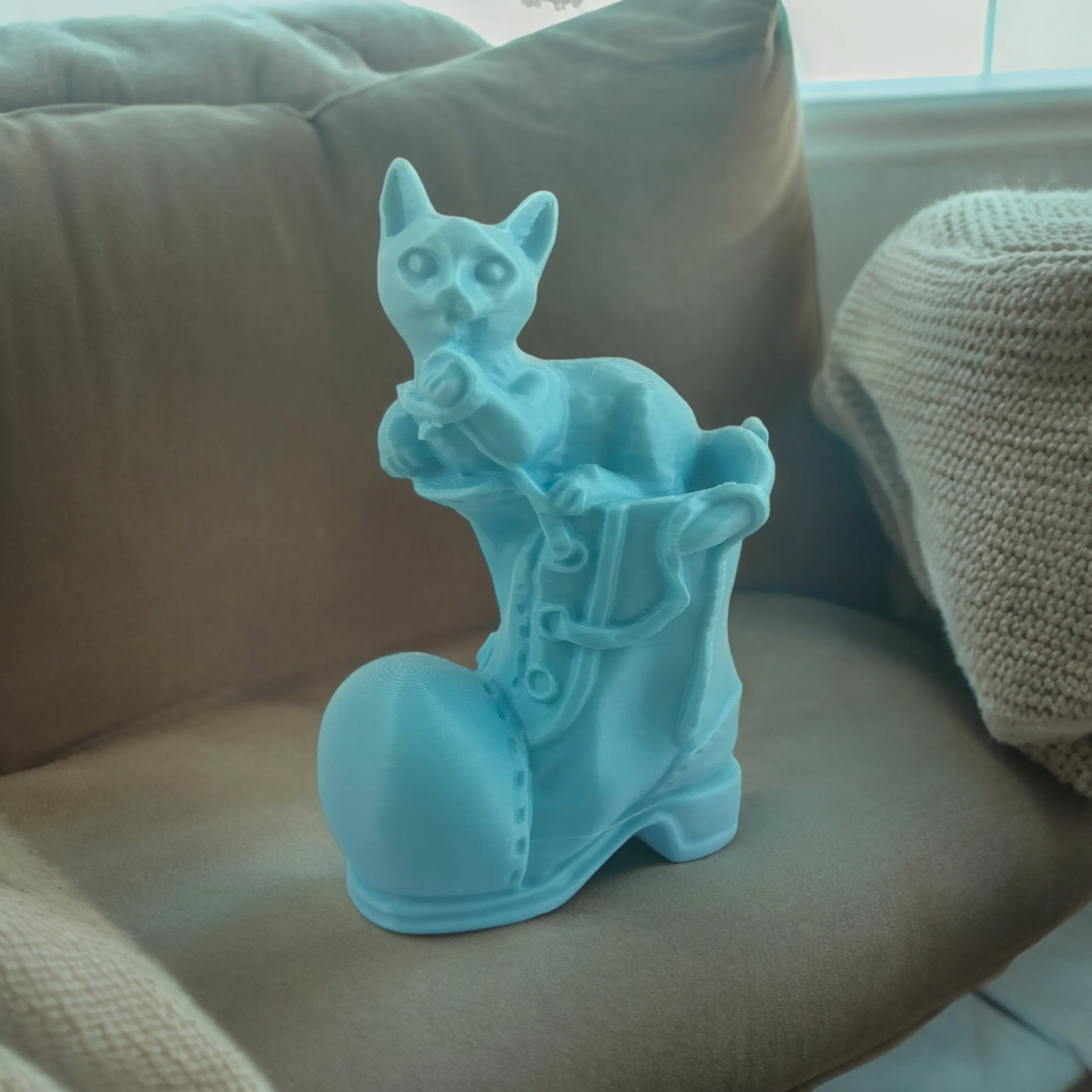 Digital Art STL Download - CAT ON BOOT KITTYby Motek3D