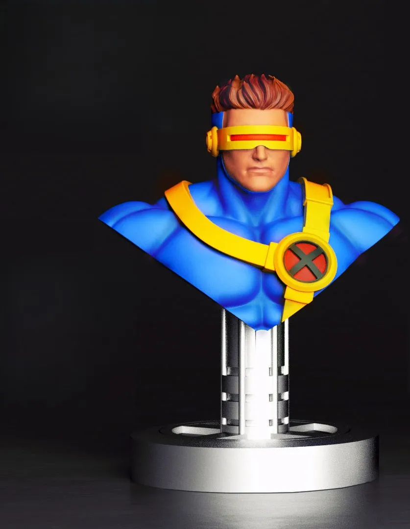 Sculptures & Artworks STL Download - Cyclops Bust – X-Men Leader ...