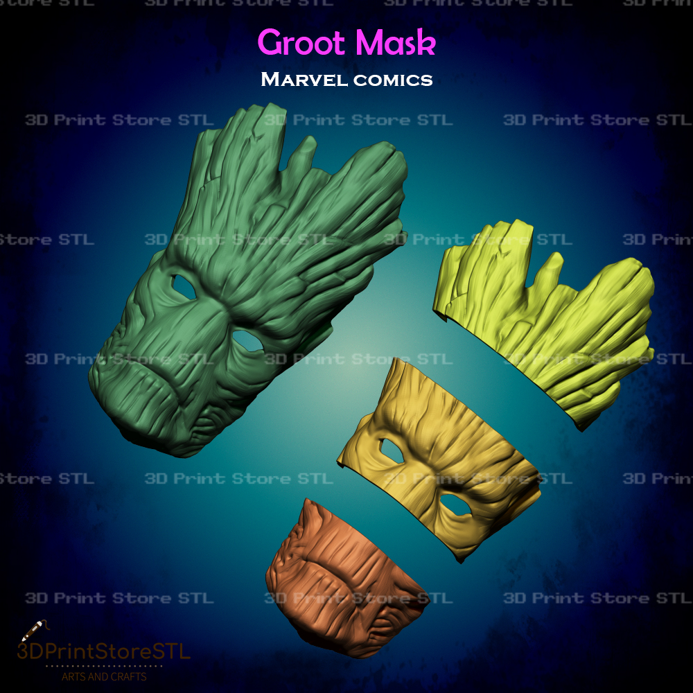 Groot Mask Cosplay Marvel Comics - STL File | 3D models download ...
