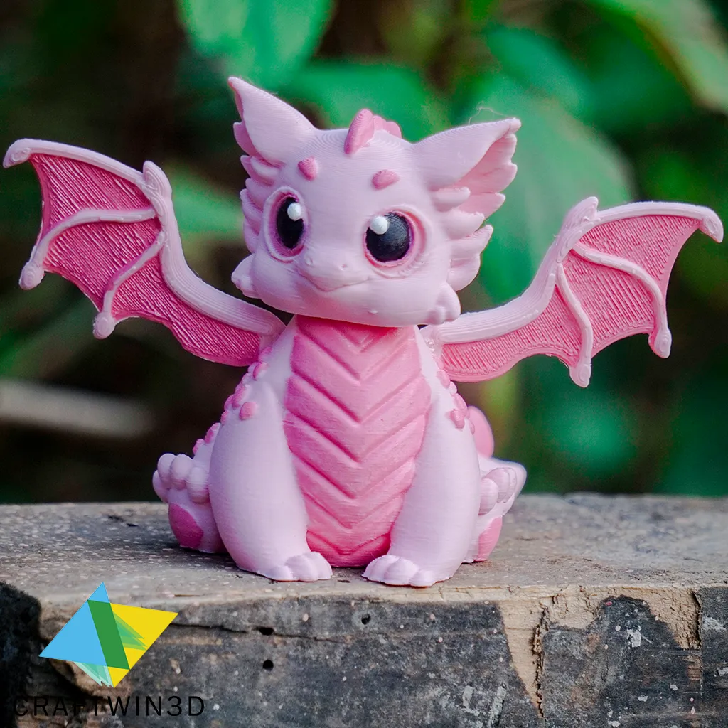 Characters & Creatures STL Download - Print in place Baby Dragonby ...