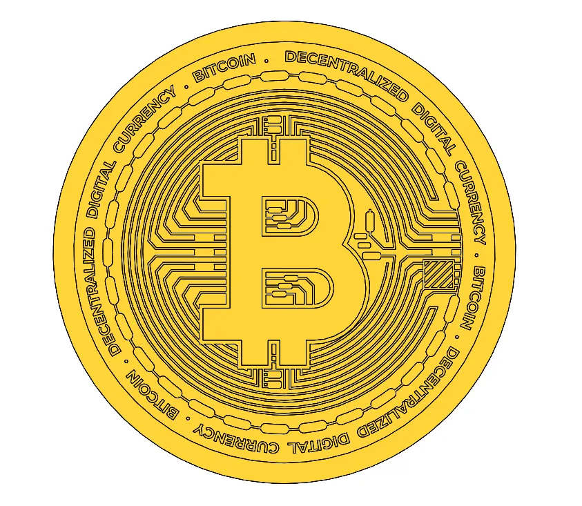 Badges & Coins STL Download - Bitcoin Token 2 Sidedby Rhino Works