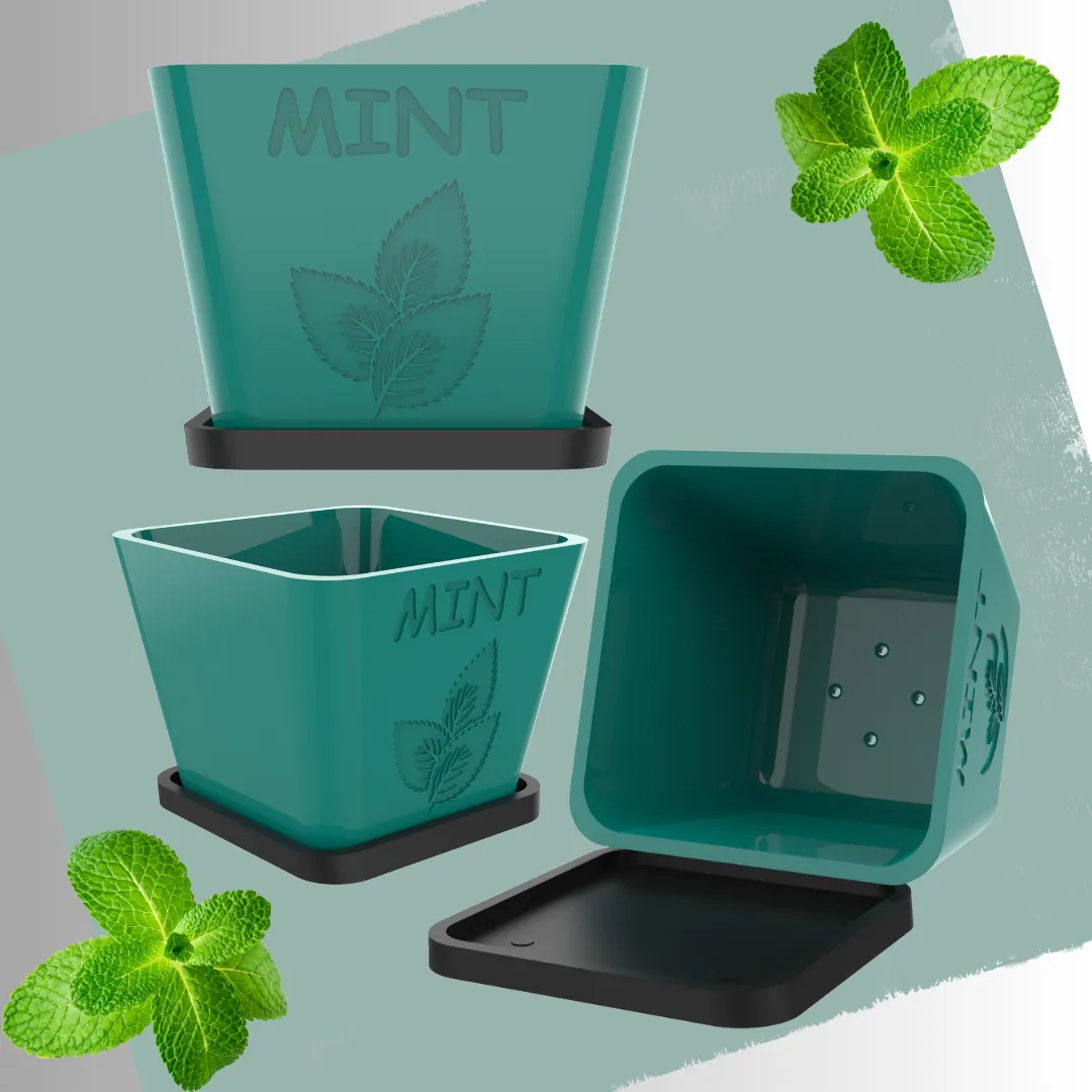 Home Decorations & Ornaments STL Download - Mint Pot Planterby 3Dprintster