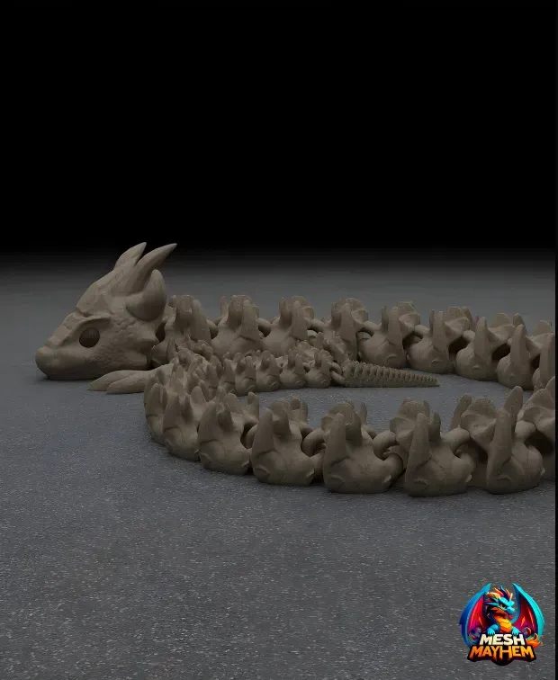 Bendy Beast Print in Place Articulated Dragon | 3D models download ...