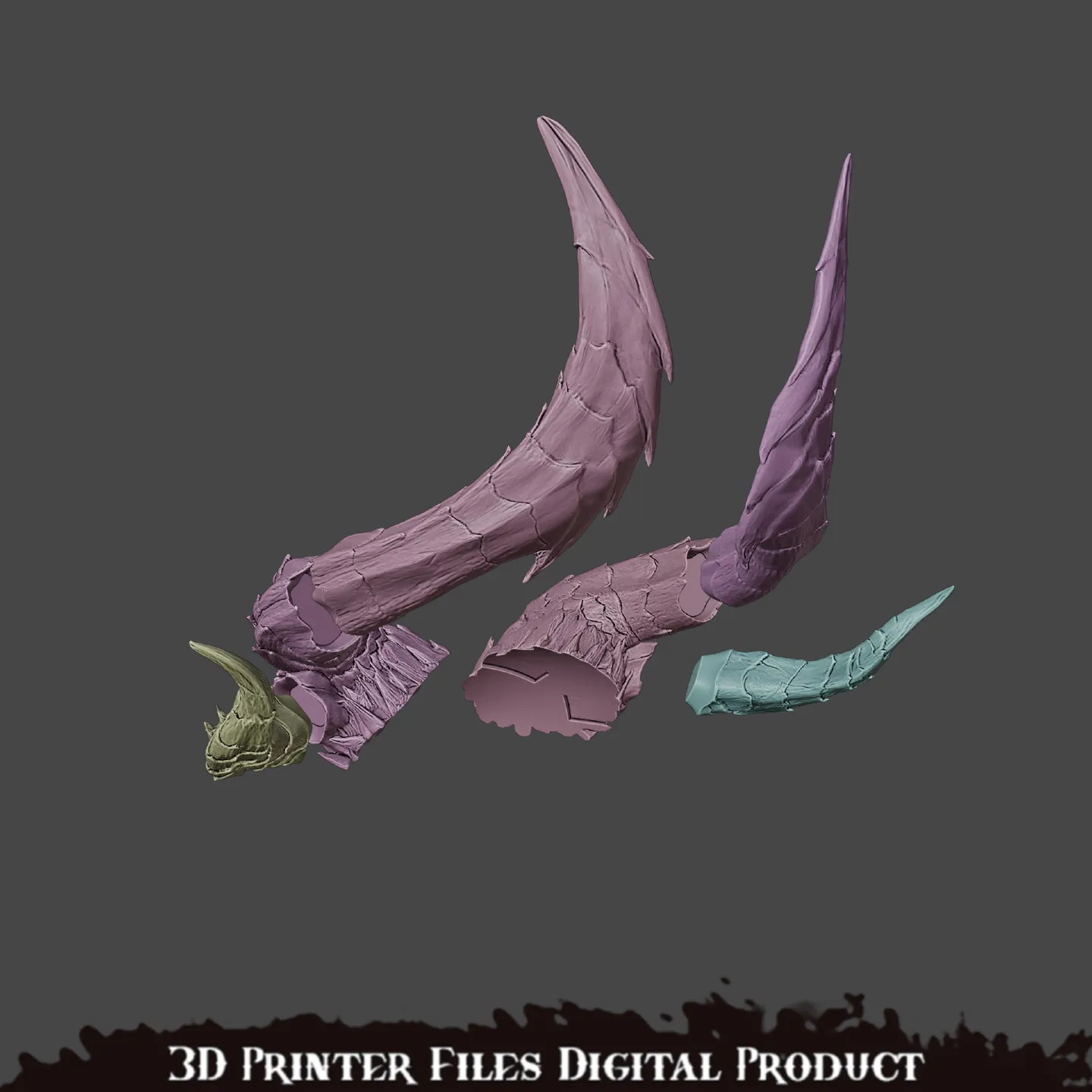 Cosplay STL Download - Devil Raphael/Haarlep Incubus Cosplay Horns ...