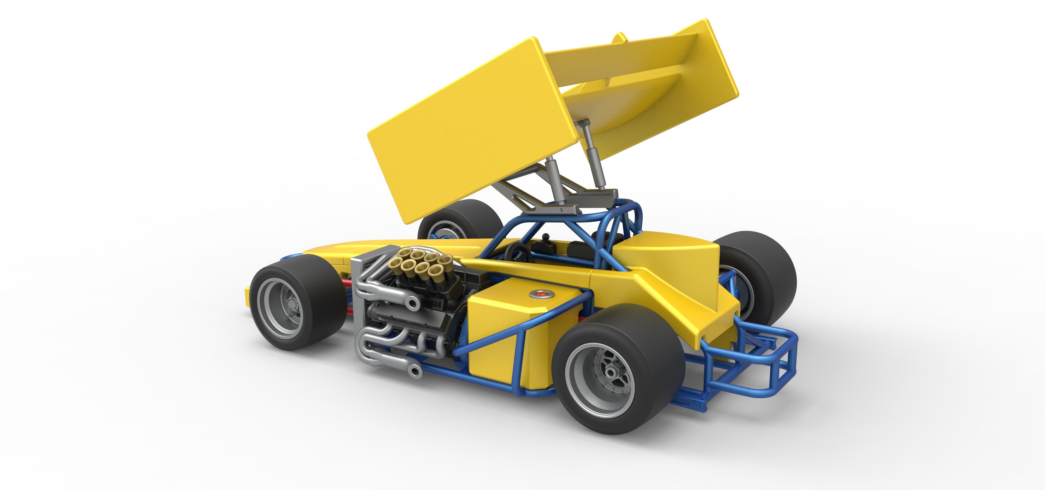 Supermodified front engine Winged race car V2 Scale 1:25 | 3D models ...