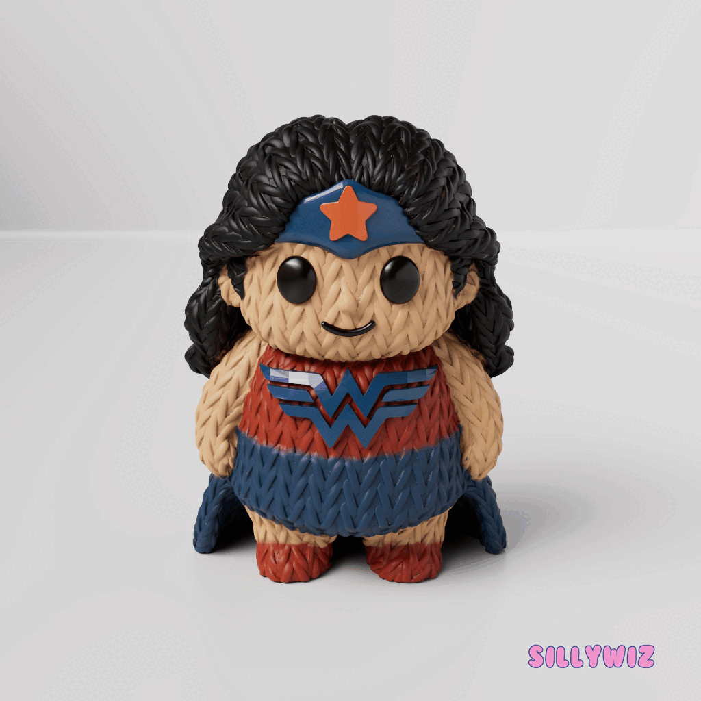 Characters & Creatures STL Download - Wonder woman Knitted - Crochet ...