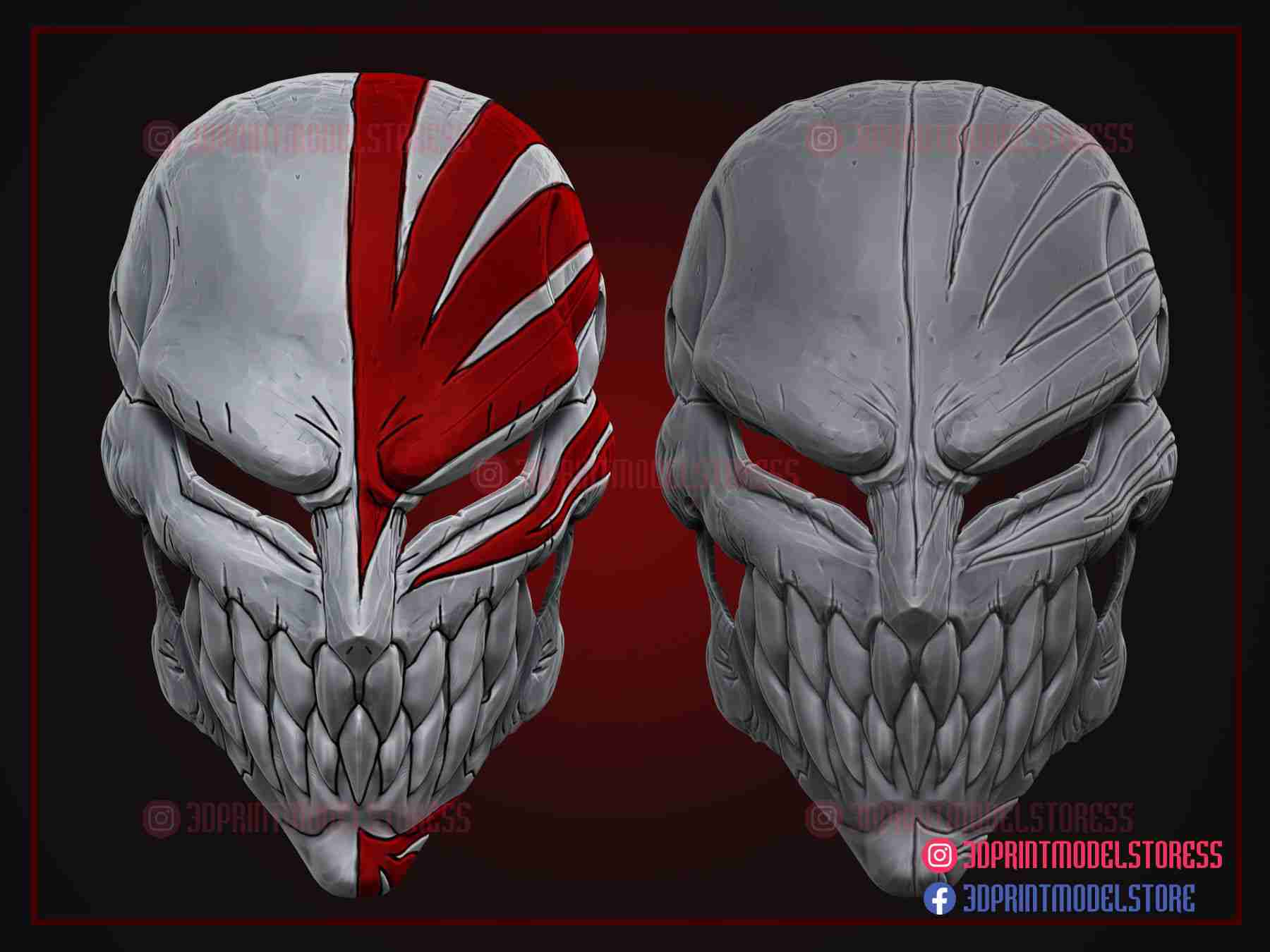 Hollow Mask - Kurosaki Ichigo Bleach Mask - Anime Cosplay | 3D models ...