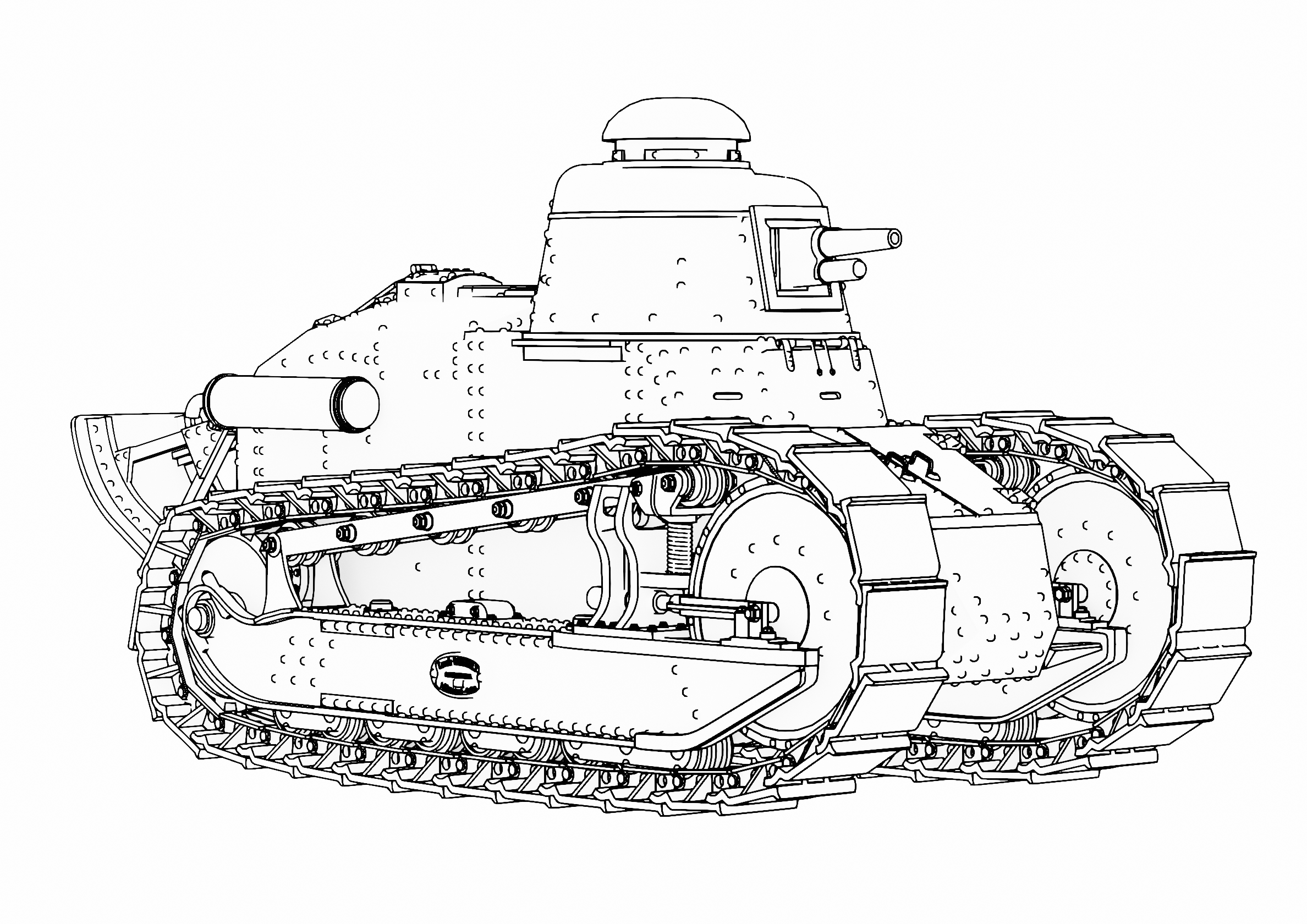 Renault FT17 Tank 28mm Scale | 3D models download | Creality Cloud