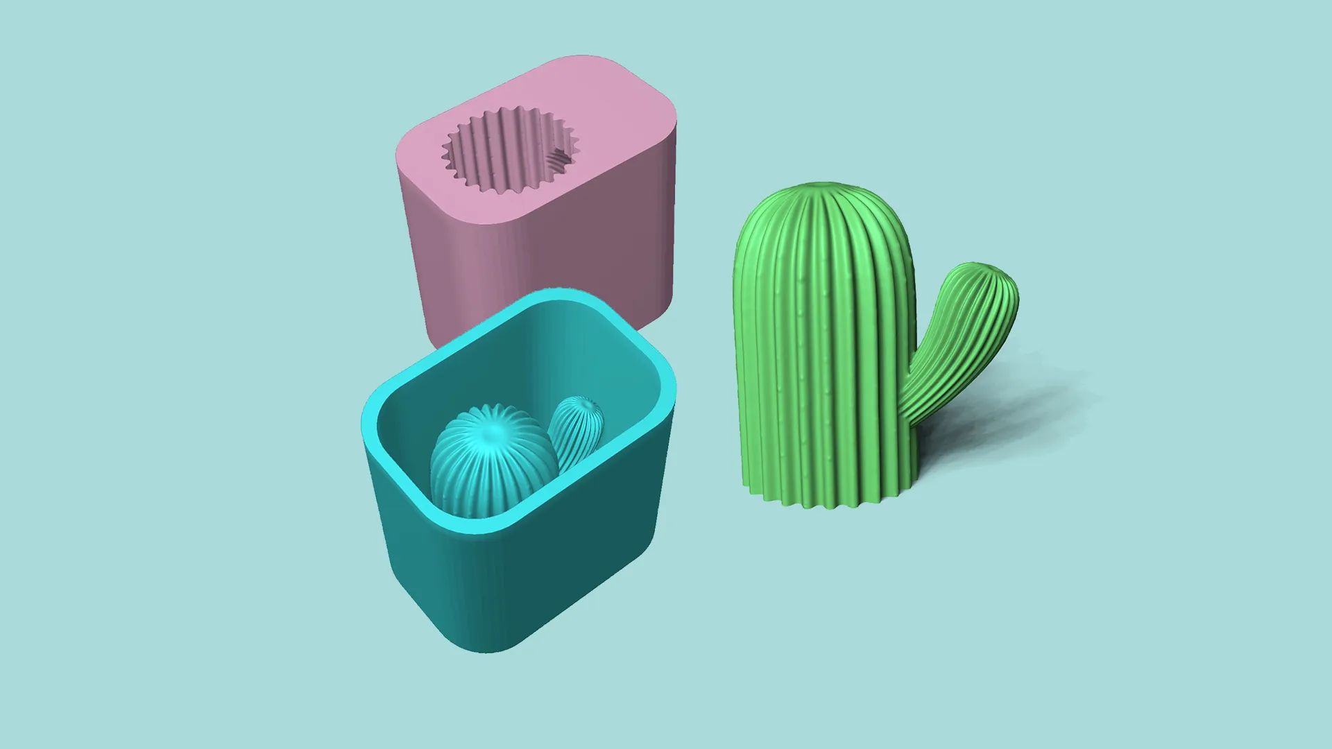 Other STL Download - Cactus 01 - Silicon Mold Maker - Template ...