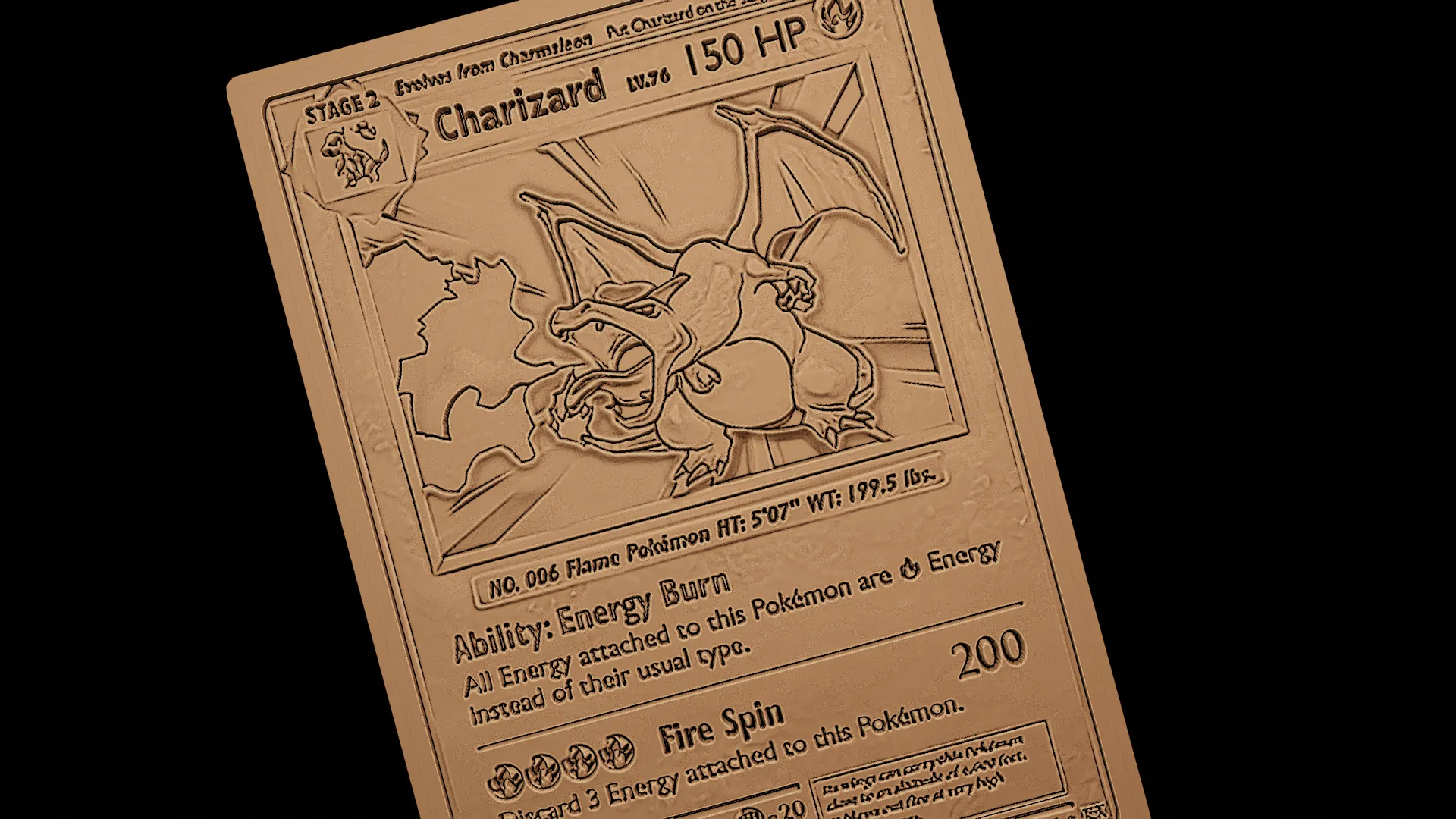 Board Games & Card Games STL Download - Charizard Pokemon cardby Jlo3d