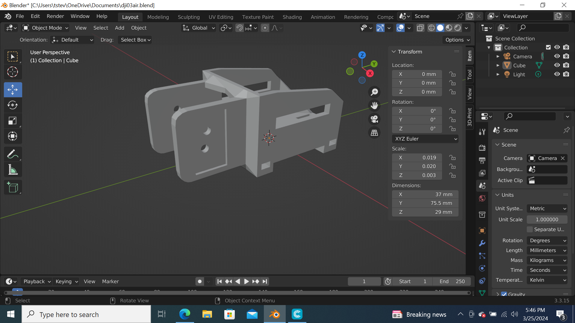 dji 03 air fpv mount | 3D models download | Creality Cloud