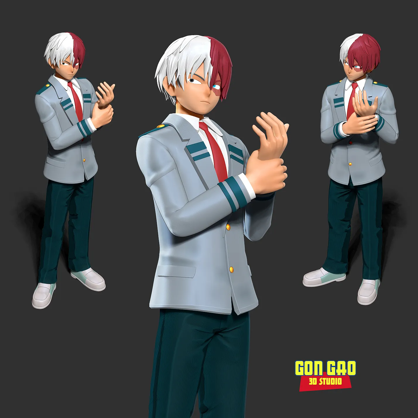 Free Sculptures & Artworks STL Download - Shoto Todoroki - My Hero ...