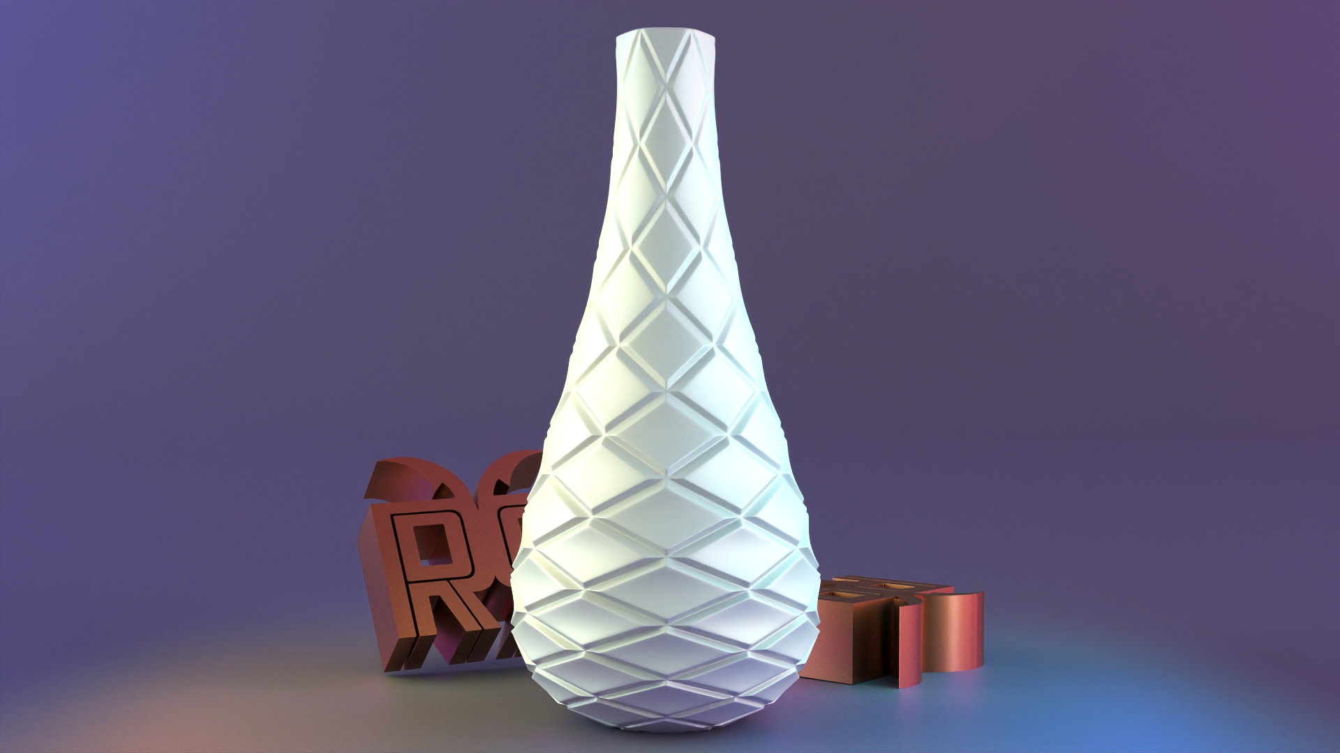 Rhombus patterned vase 02 | 3D models download | Creality Cloud
