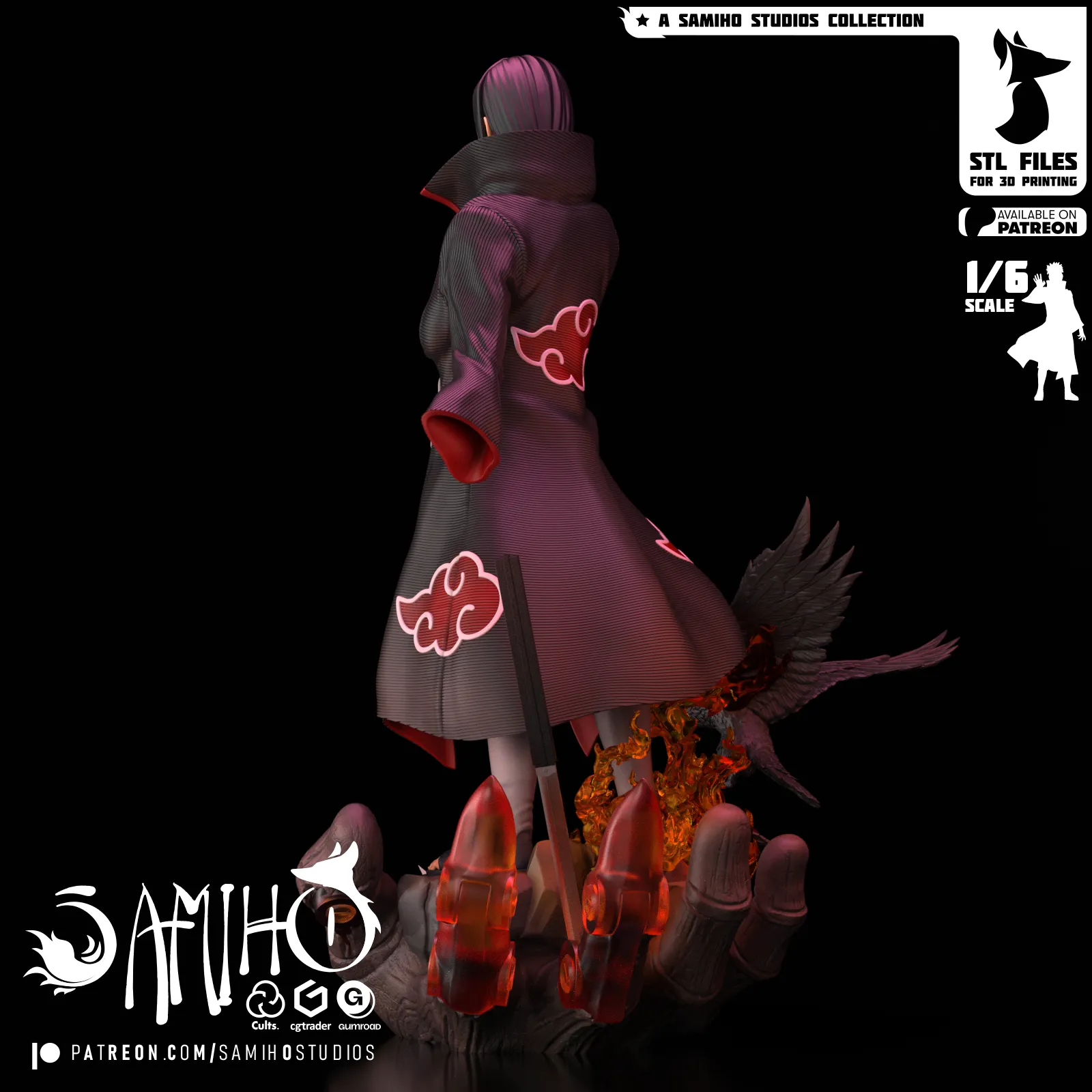 Characters & Creatures STL Download - Samiho Studios - Uchiha Itachi ...