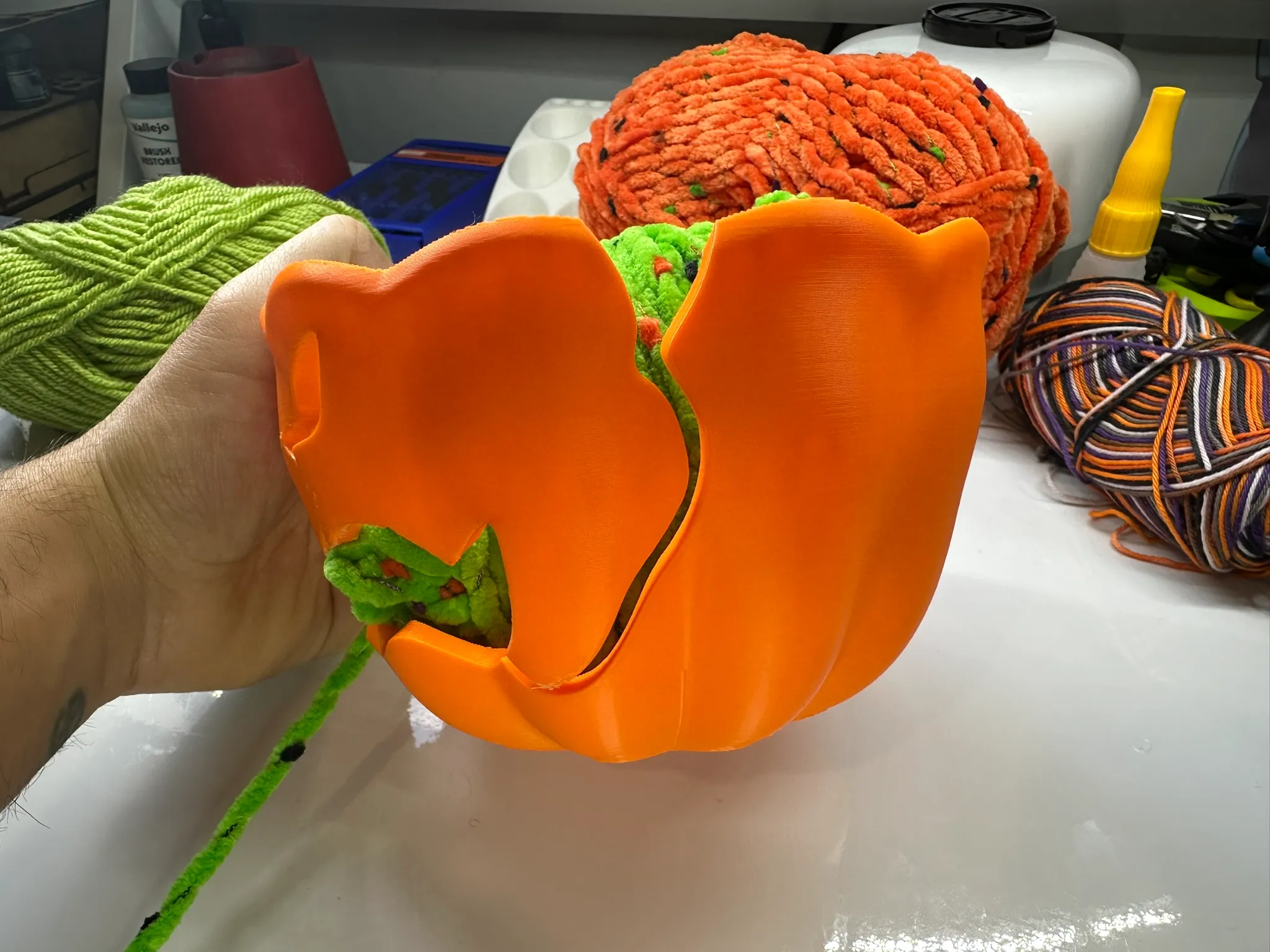 3D Printer Files | 3MF File | Halloween Pumpkin Loop Yarn Bowl ...