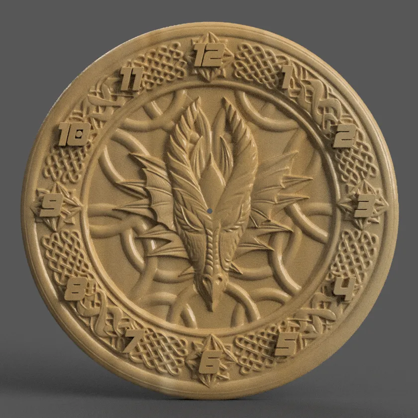 Other STL Download - Celtic Dragon Wall Clock – Intricate 3D Design ...