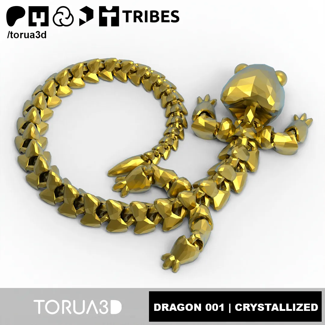 Other STL Download - Articulated Dragon 001 Crystallized - Print in ...