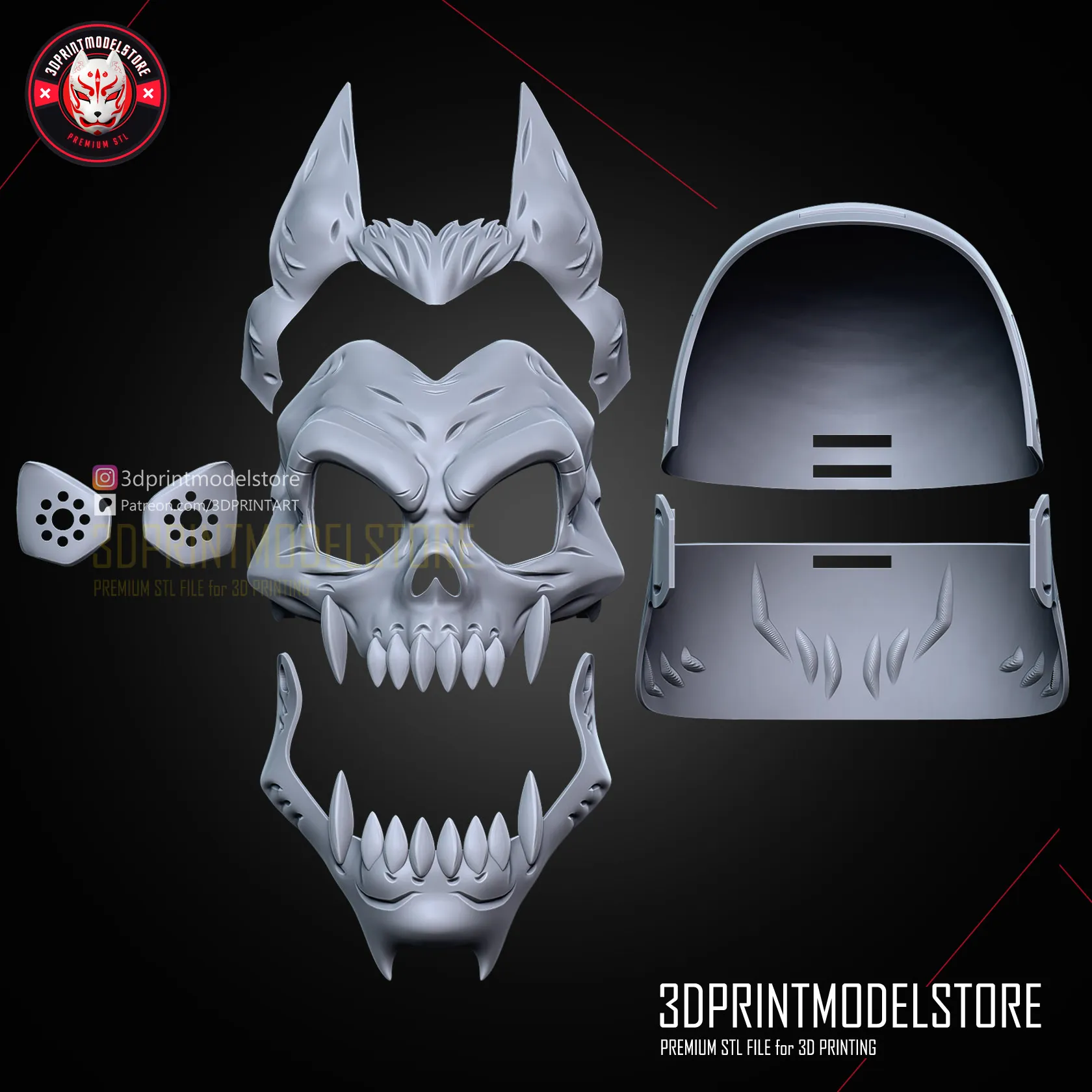 Cosplay STL Download - Barry The Chopper Skull Mask - Full Metal ...
