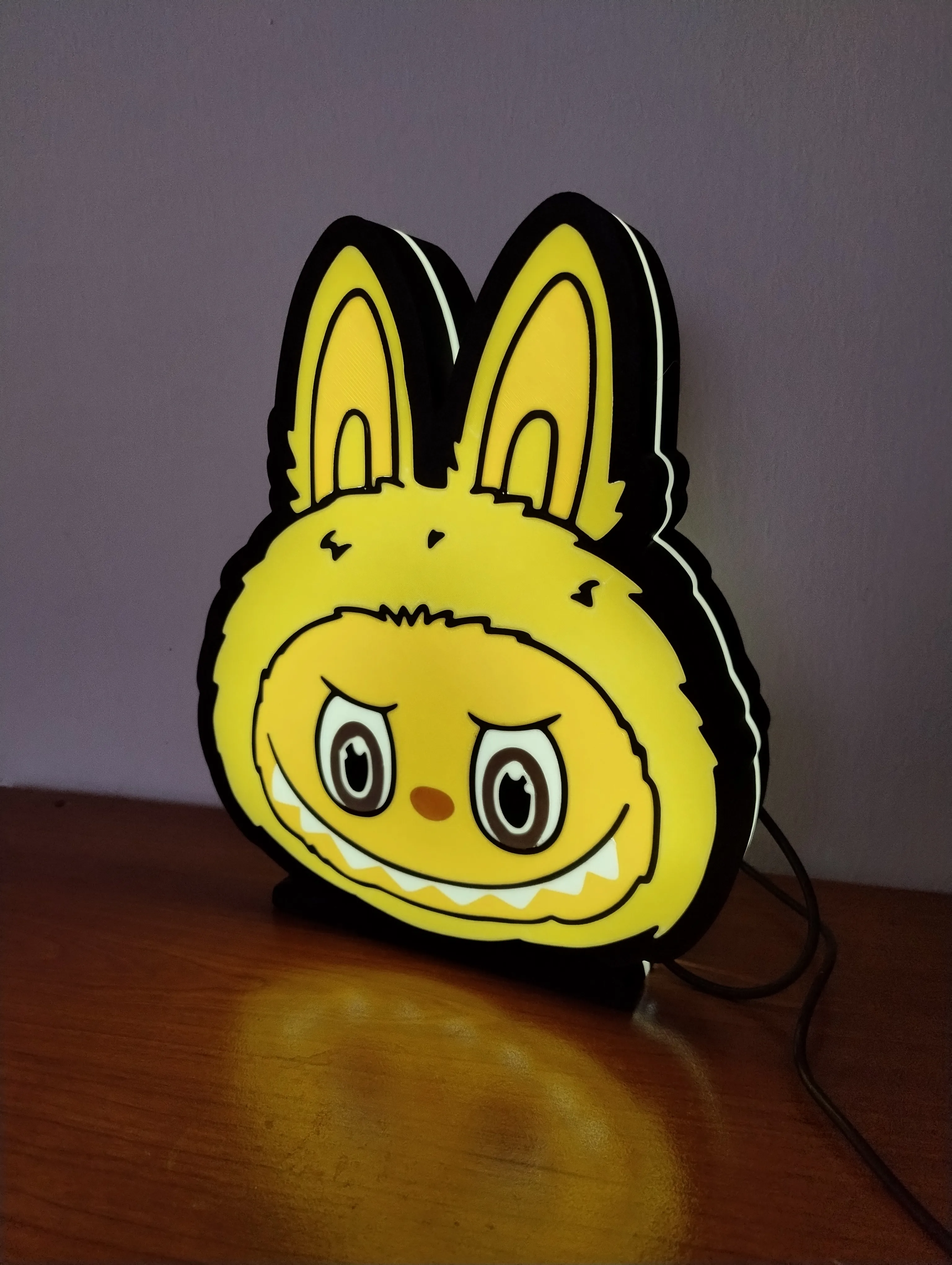 Lighting & Lamps STL Descarga - LABUBU face lightbox lamp - Jscatalan