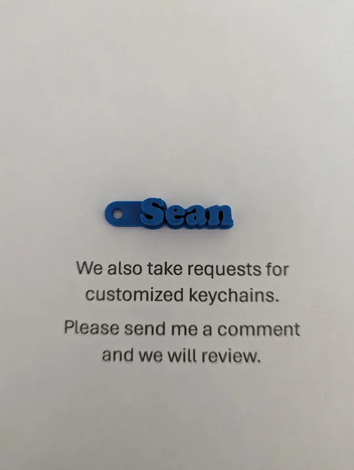 Jewelry & Accessories STL Download - Sean Keychainby Trash Can Guy