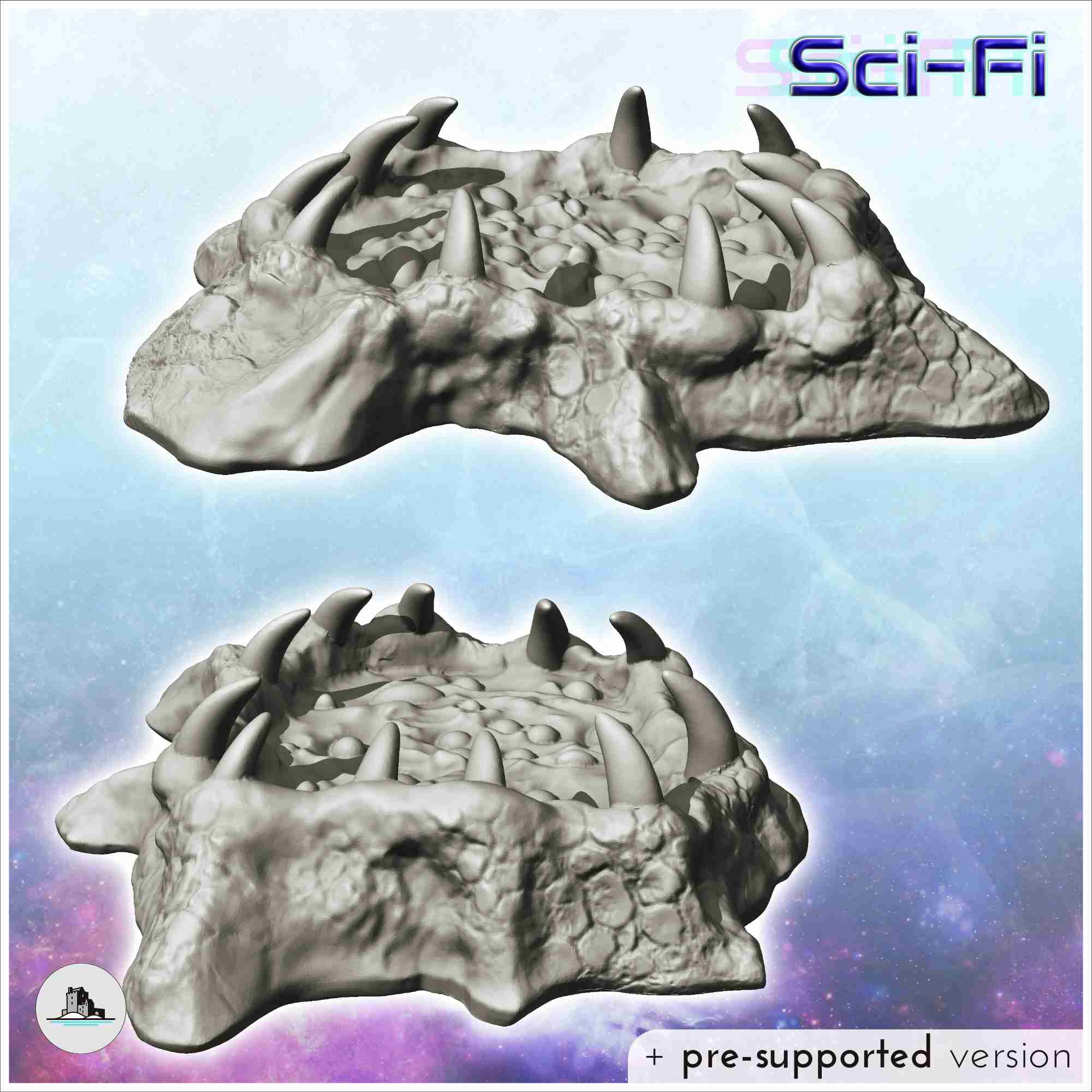 Acid puddle with alien creature with teeth (8) - miniatures | 3D models ...