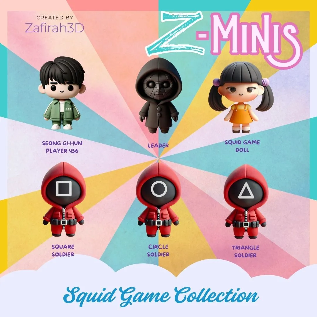 Other STL Download - SQUID GAME COLLECTION, Z-MINISby Zafirah 3D Print