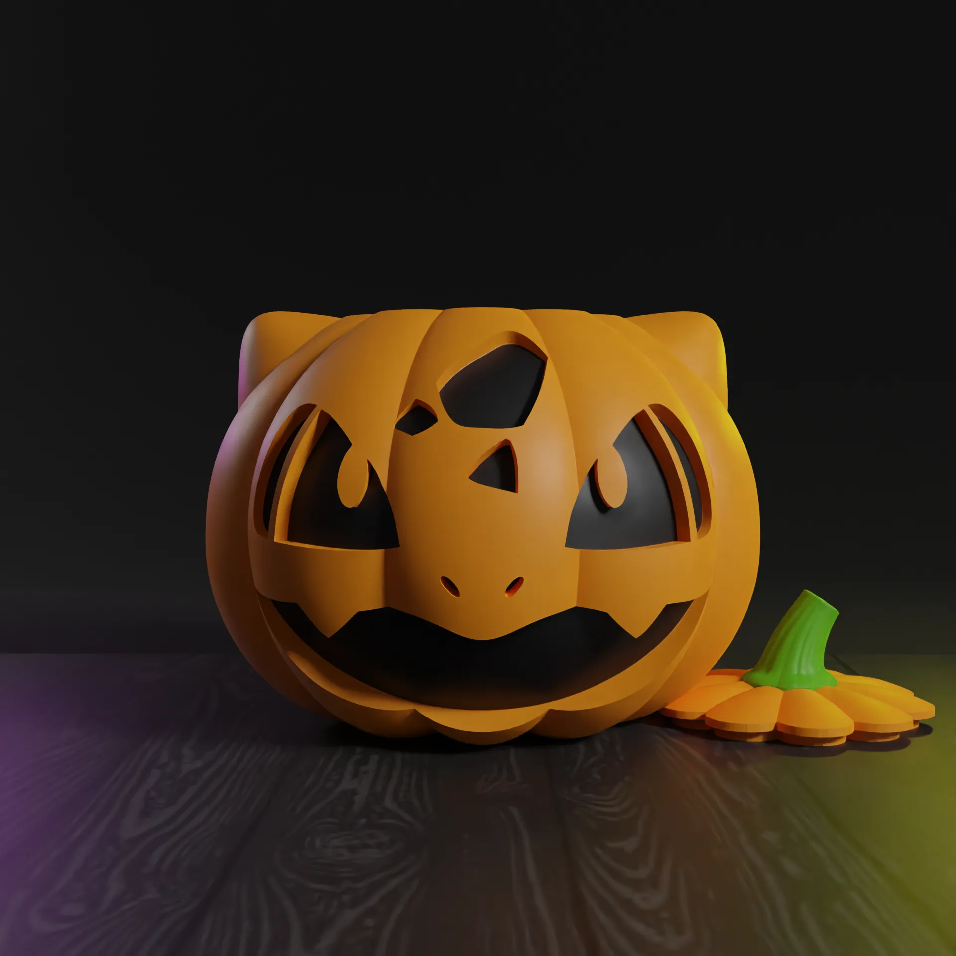 Halloween Pumpkin Bulbasaur - STL & 3mf Multicolor | 3D models download ...
