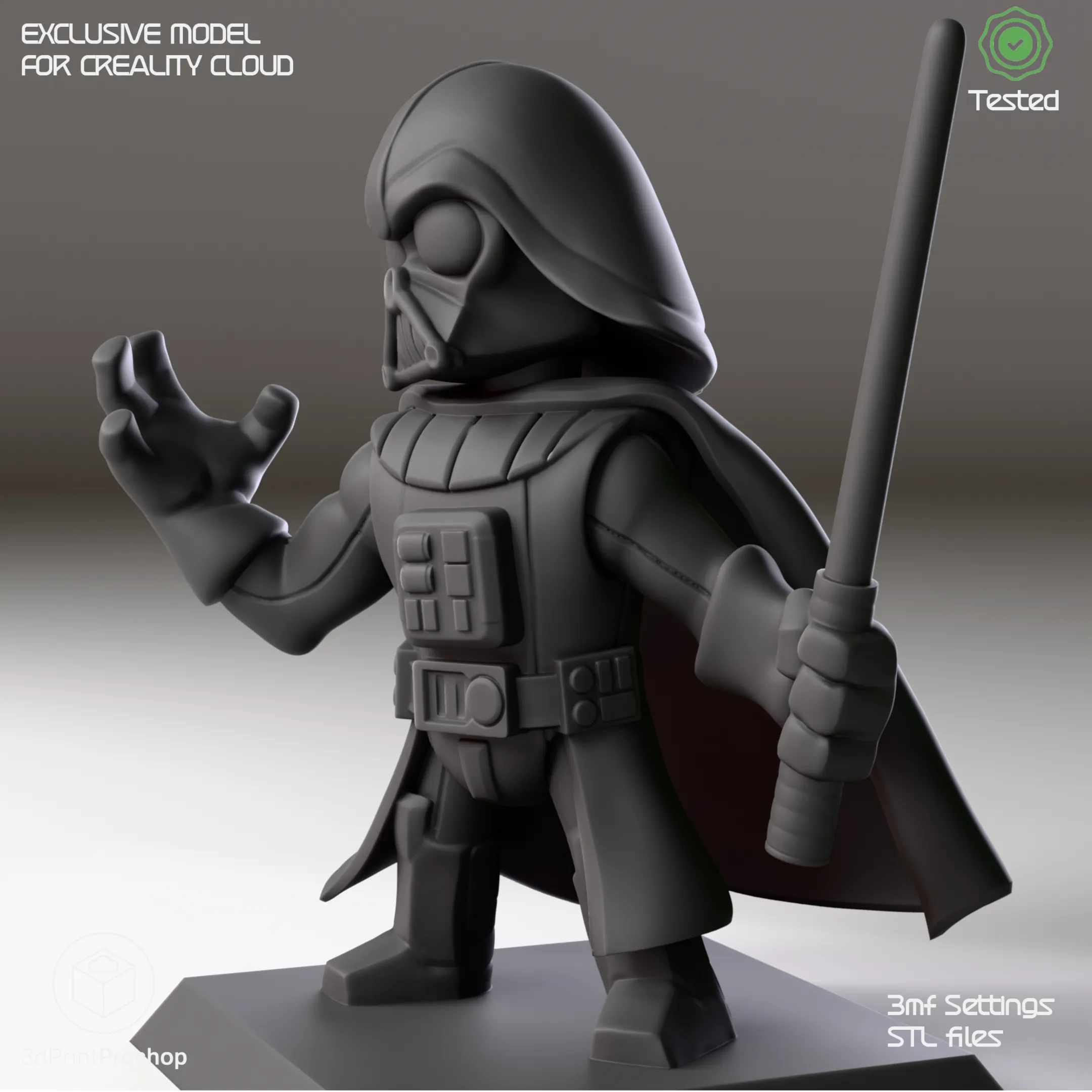 Archivos de impresora 3D | Archivo 3MF | 🖤 Chibi Darth Vader Support ...