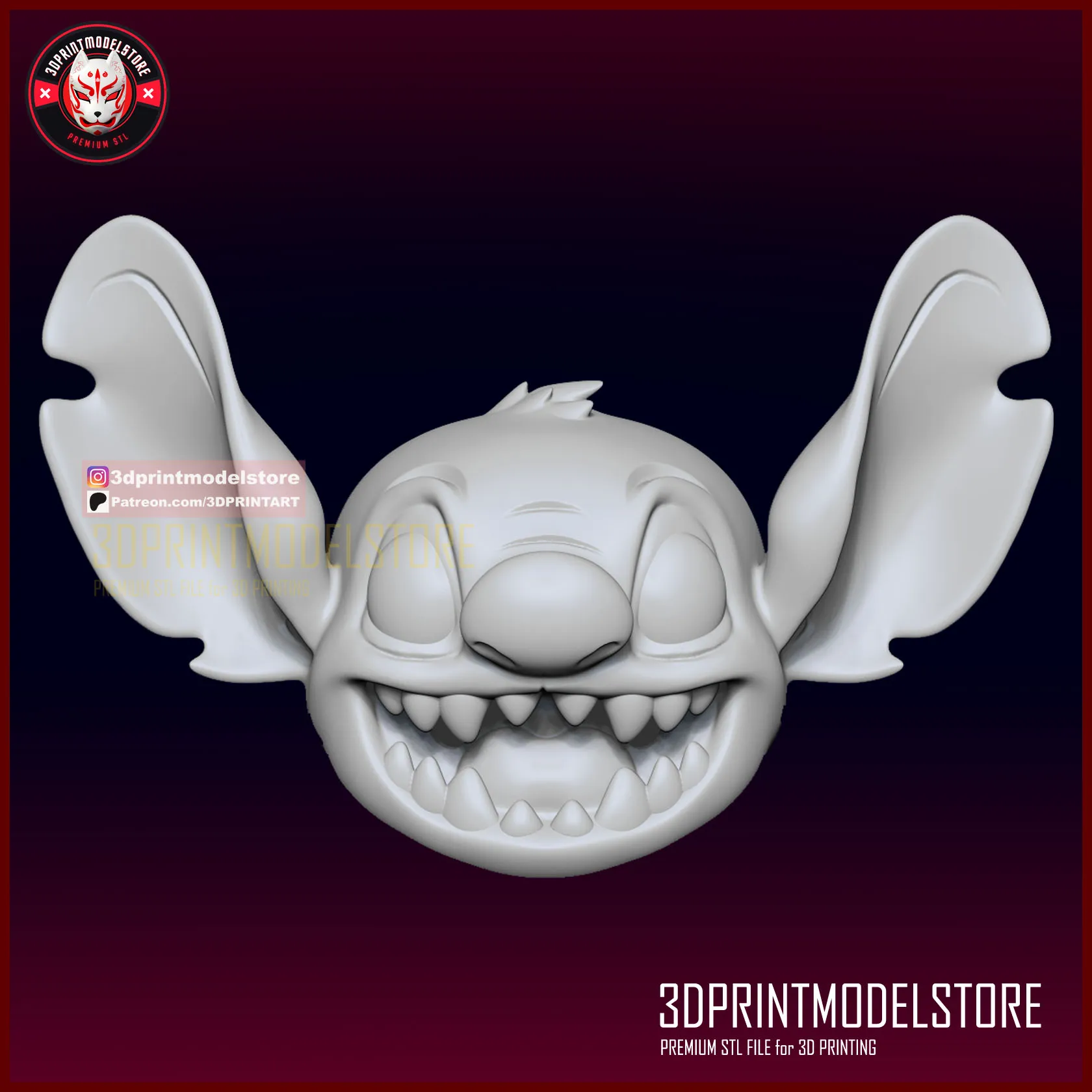 Cosplay STL Download - Lilo and Stitch - Stitch Mask - Cosplay Helmet ...