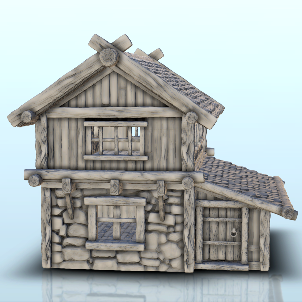 Stone house with logs and floor (5) - miniatures warhammer s | 3D ...