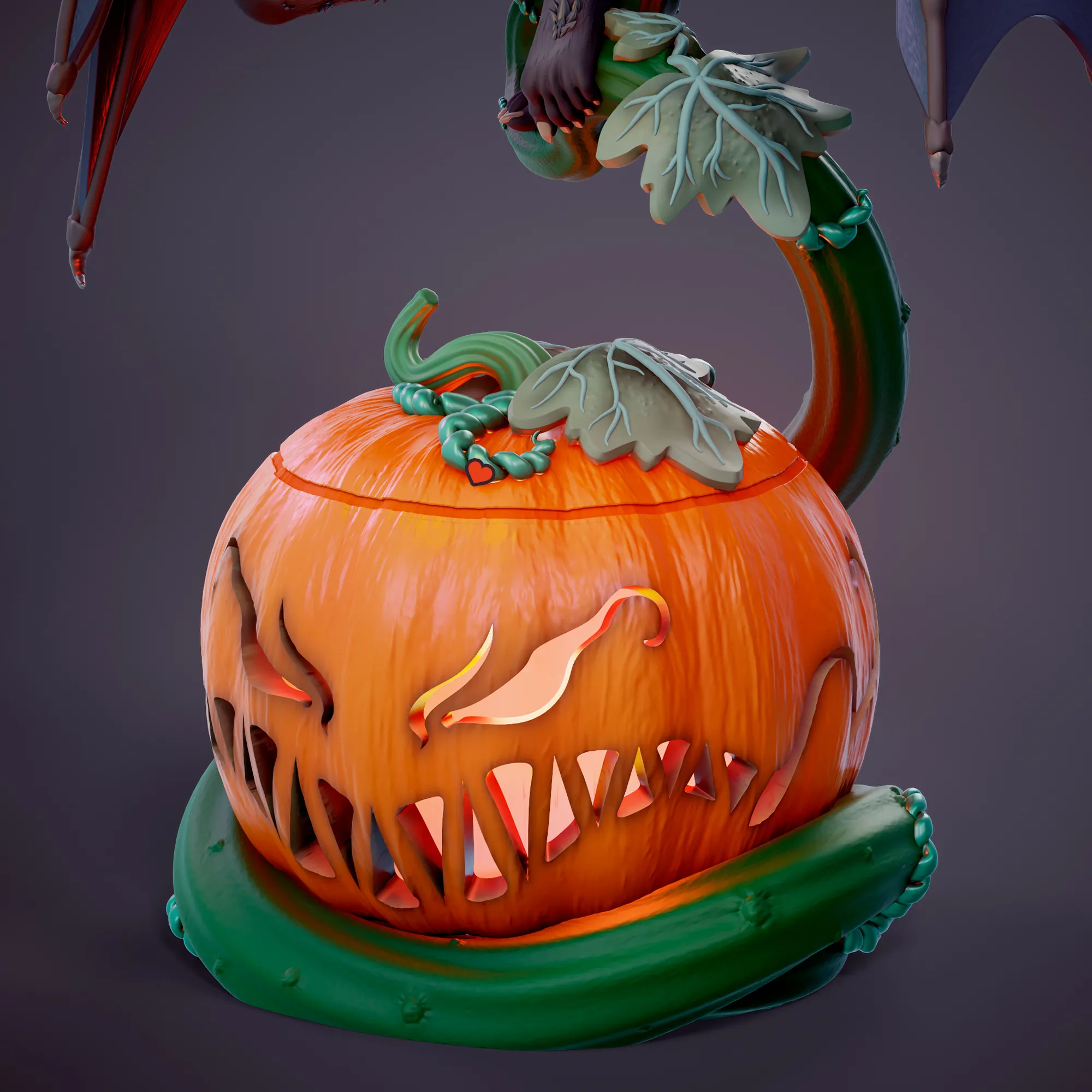 Characters & Creatures STL Download - Halloween Bat / Pumpkin lanternby ...