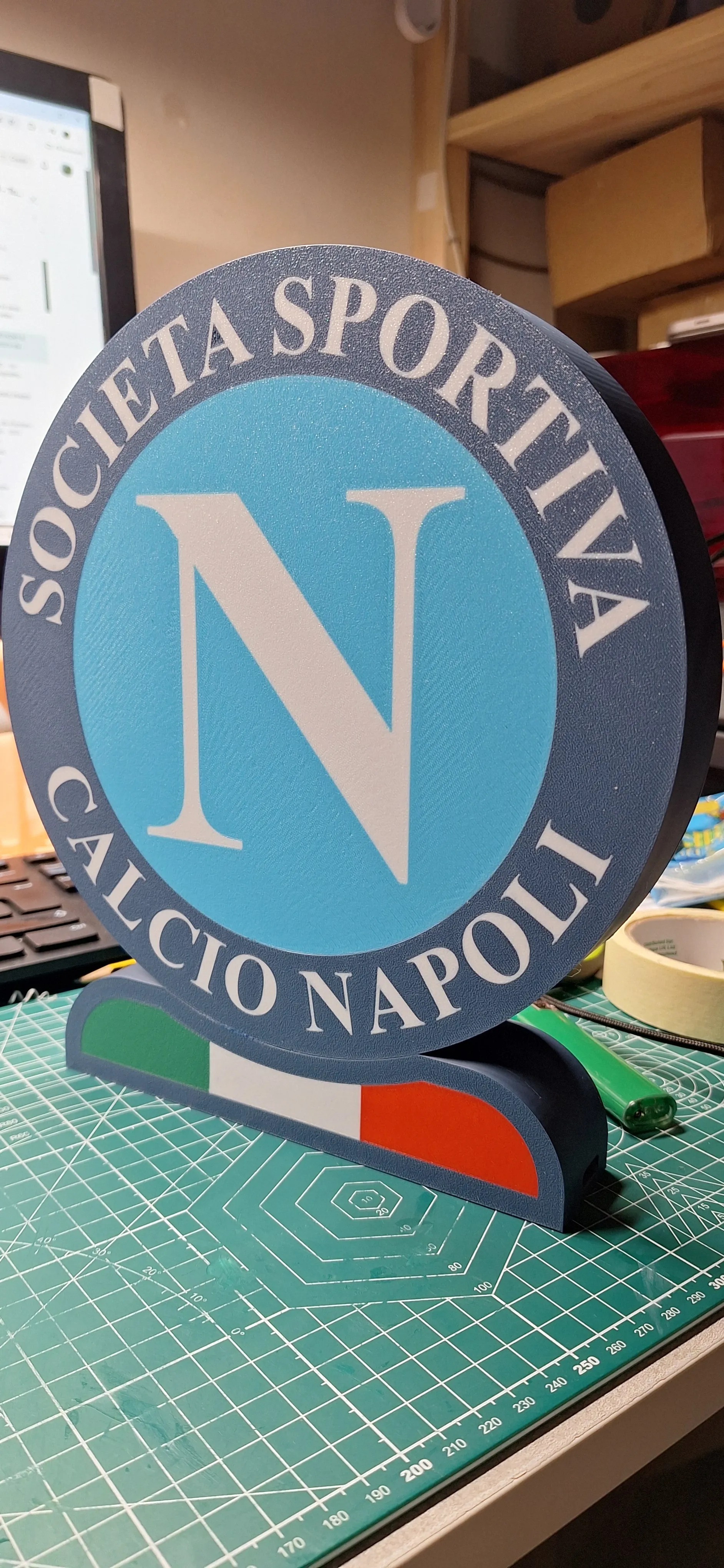 Free Lighting & Lamps STL Download - napoli calcio lightbox led lampby ...