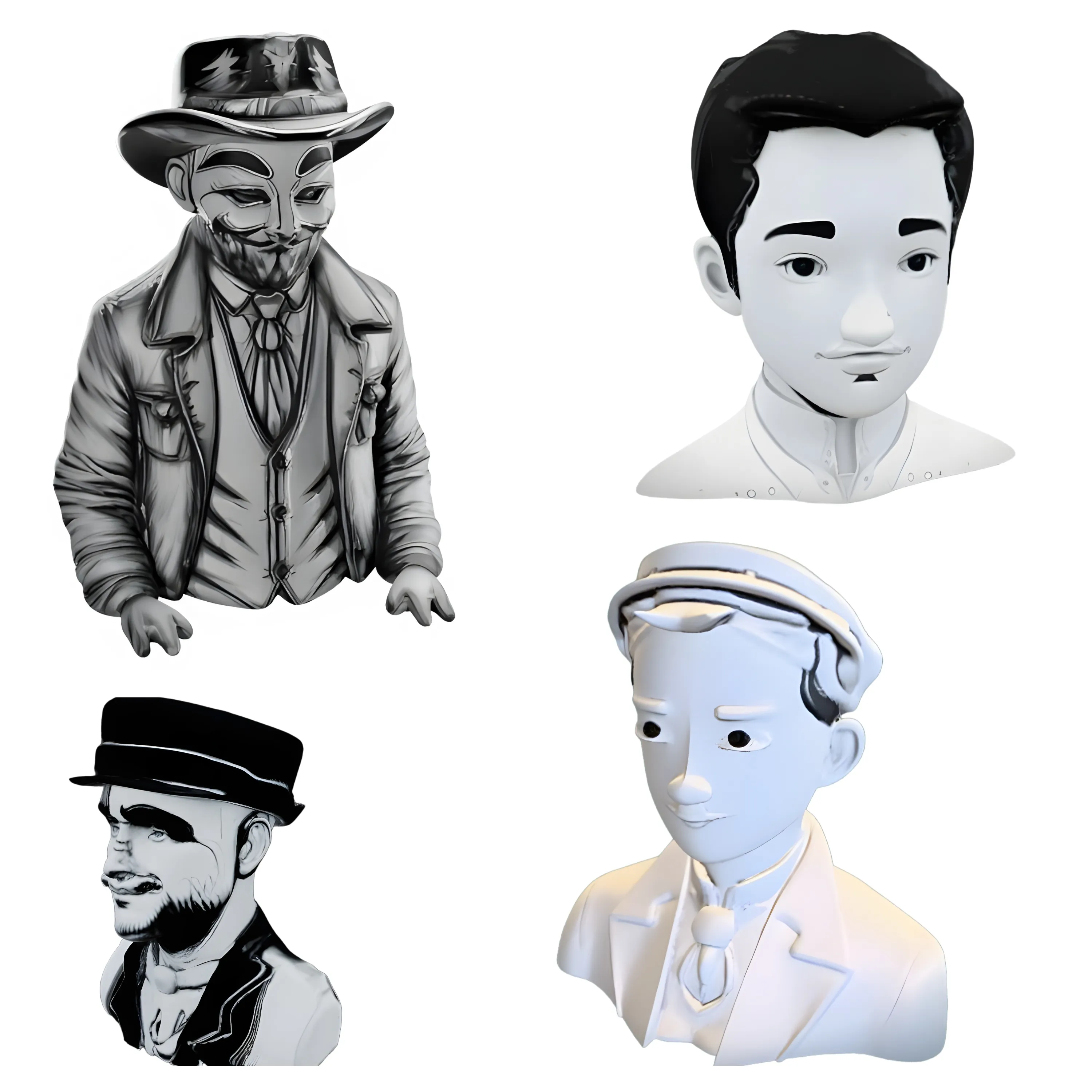 Props & Terrain STL Download - Victorian Gentleman Bust Collectionby MR ...