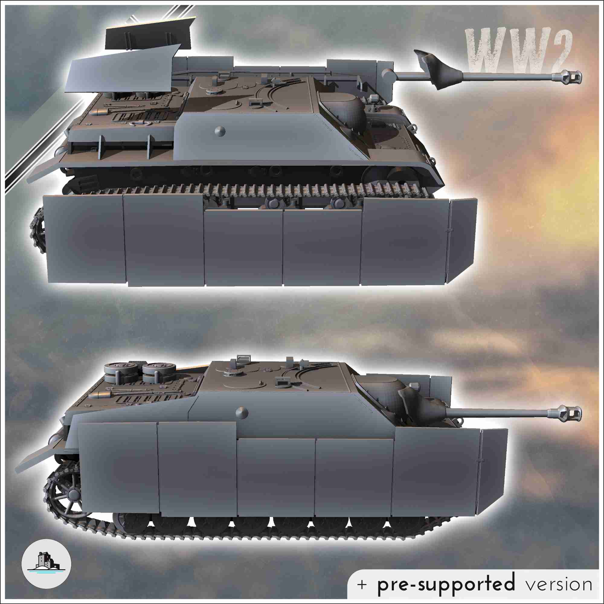 Jagdpanzer IV L/48 75mm Pak 39 - miniatures tank ww2 flames | 3D models ...