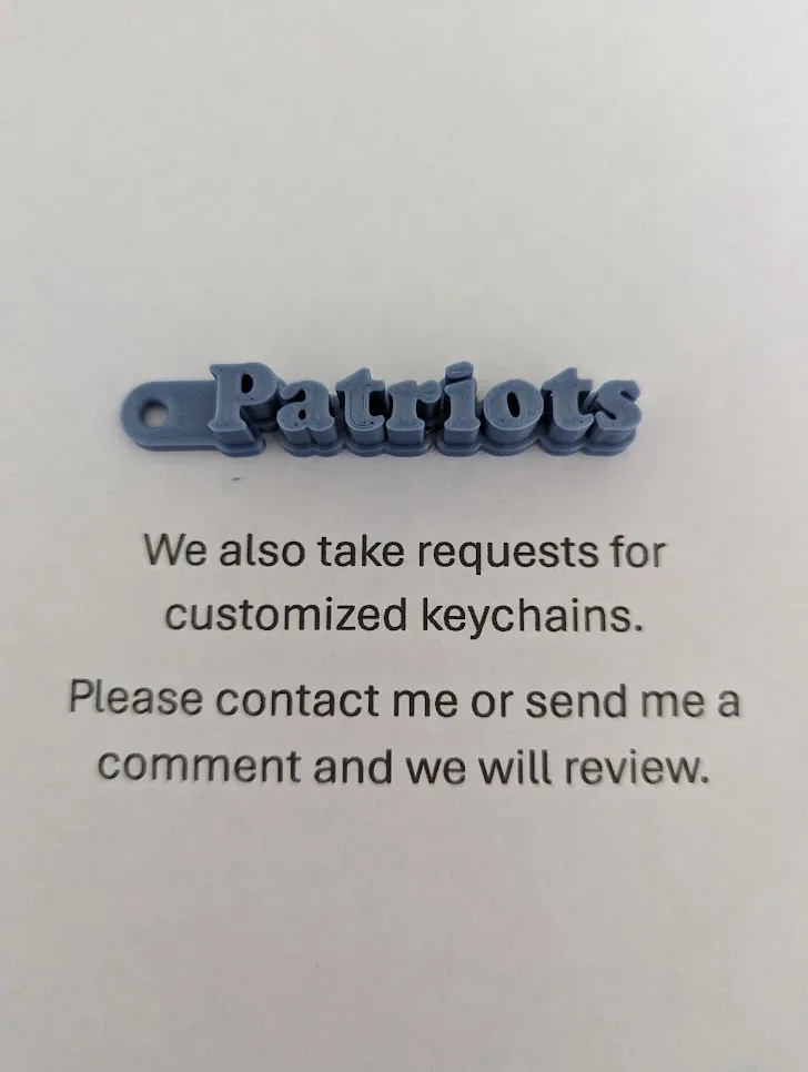 Jewelry & Accessories STL Download - New England Patriots Keychainby ...