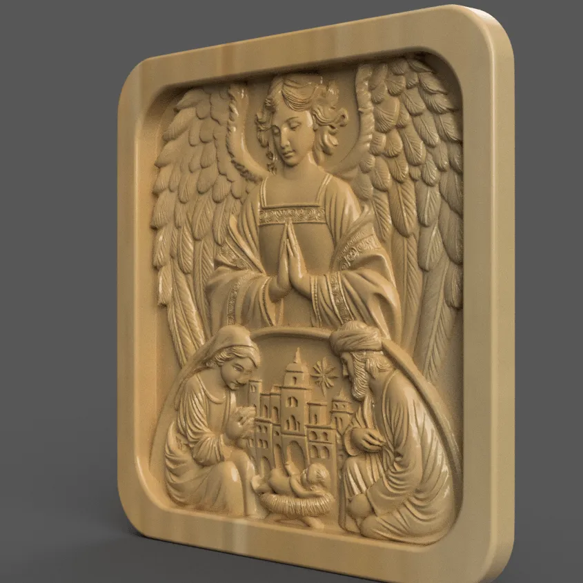 Digital Art STL Download - Christmas Nativity Scene 3D Wall Art and ...