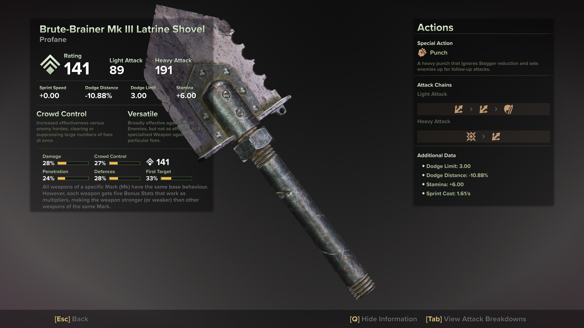 Brute Brainer MK III Latrine Shovel, Darktide | 3D models download ...