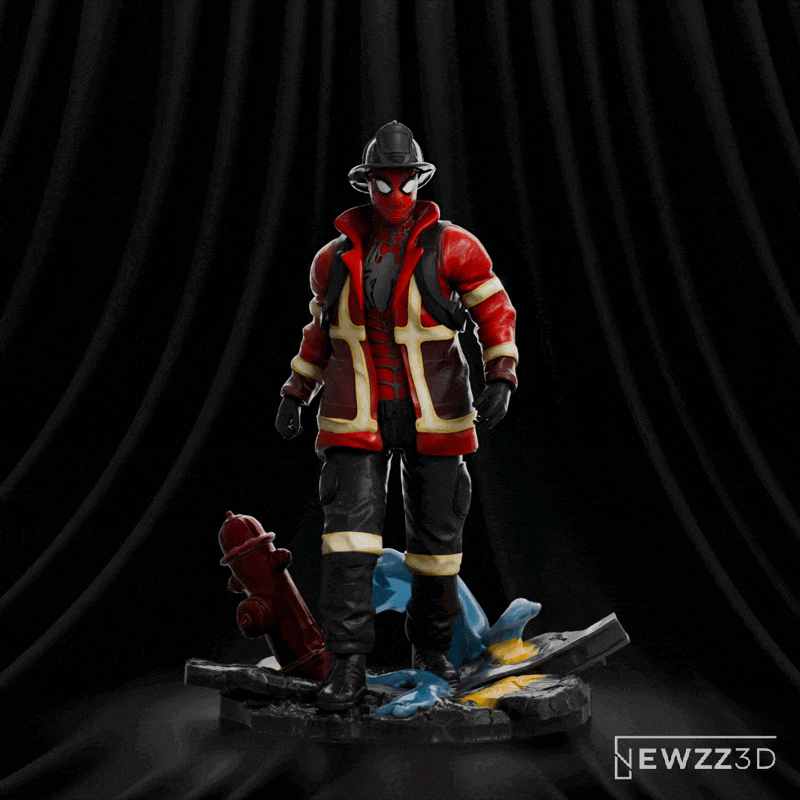 Characters & Creatures STL Descarga - Firefighter Spider-Man - Newzz3D