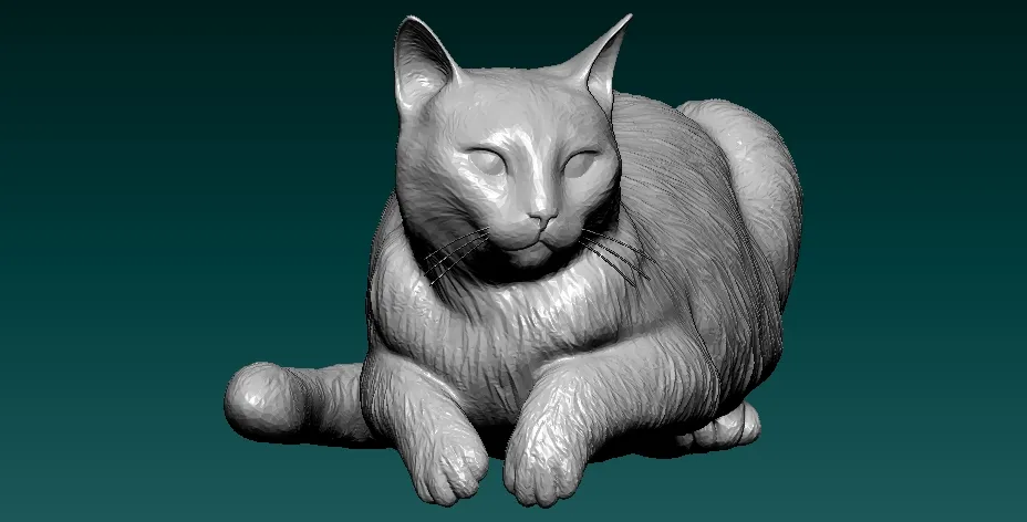Characters & Creatures STL Download - Lying cat - statue - 3D printby ...