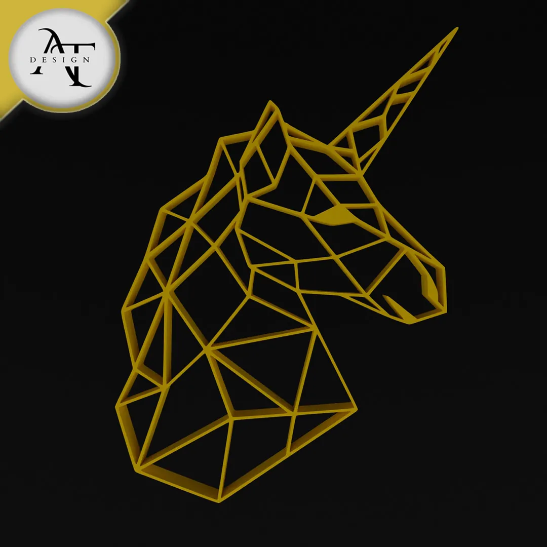 Home Decorations & Ornaments STL Download - Unicorn - Geometric - 2D ...