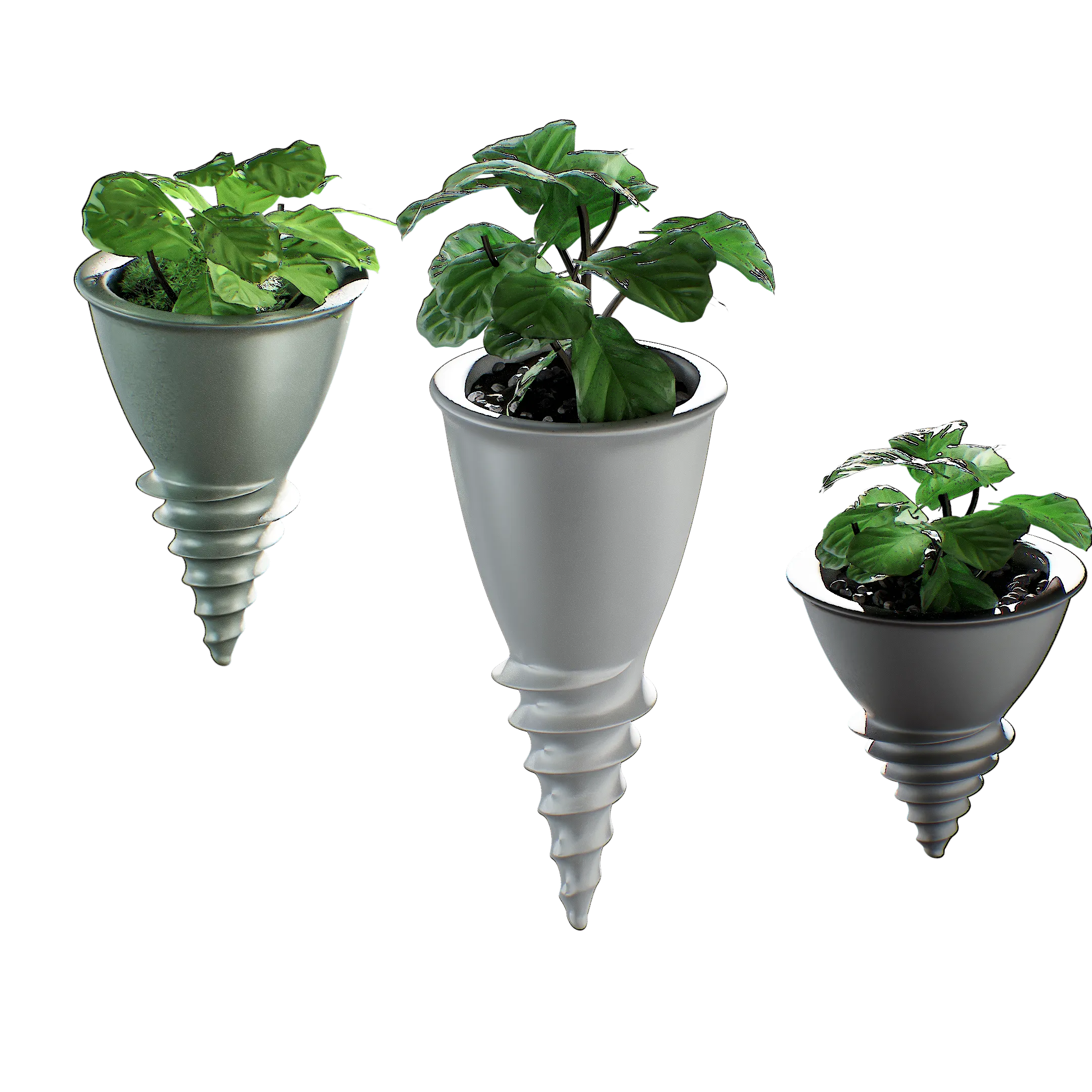 Home Decorations & Ornaments STL Download - Spiral Screw-in Pot plantby ...