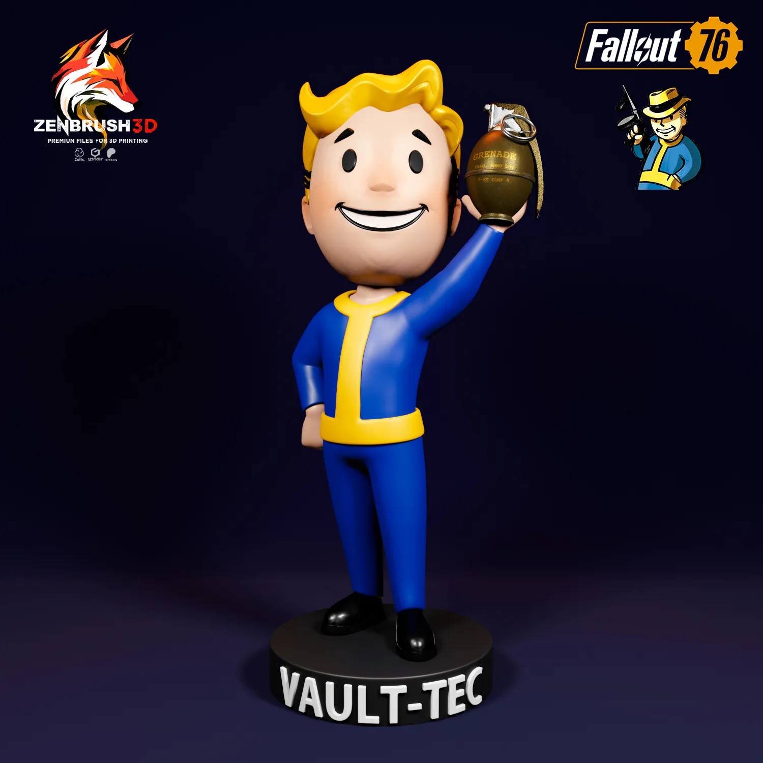 Characters & Creatures STL Download - BOBBLEHEAD PACK 3 - FALLOUT 3D ...