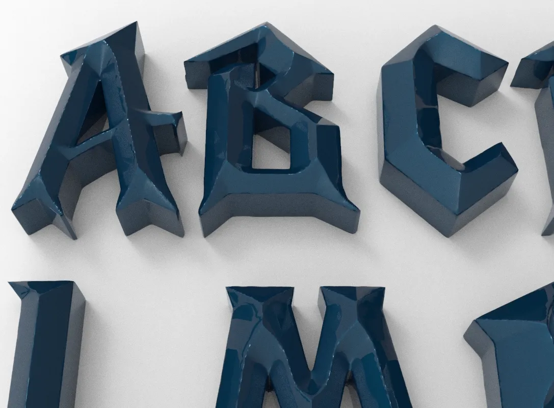 Digital Art STL Download - Font alphabet Letters Legendary styleby ...